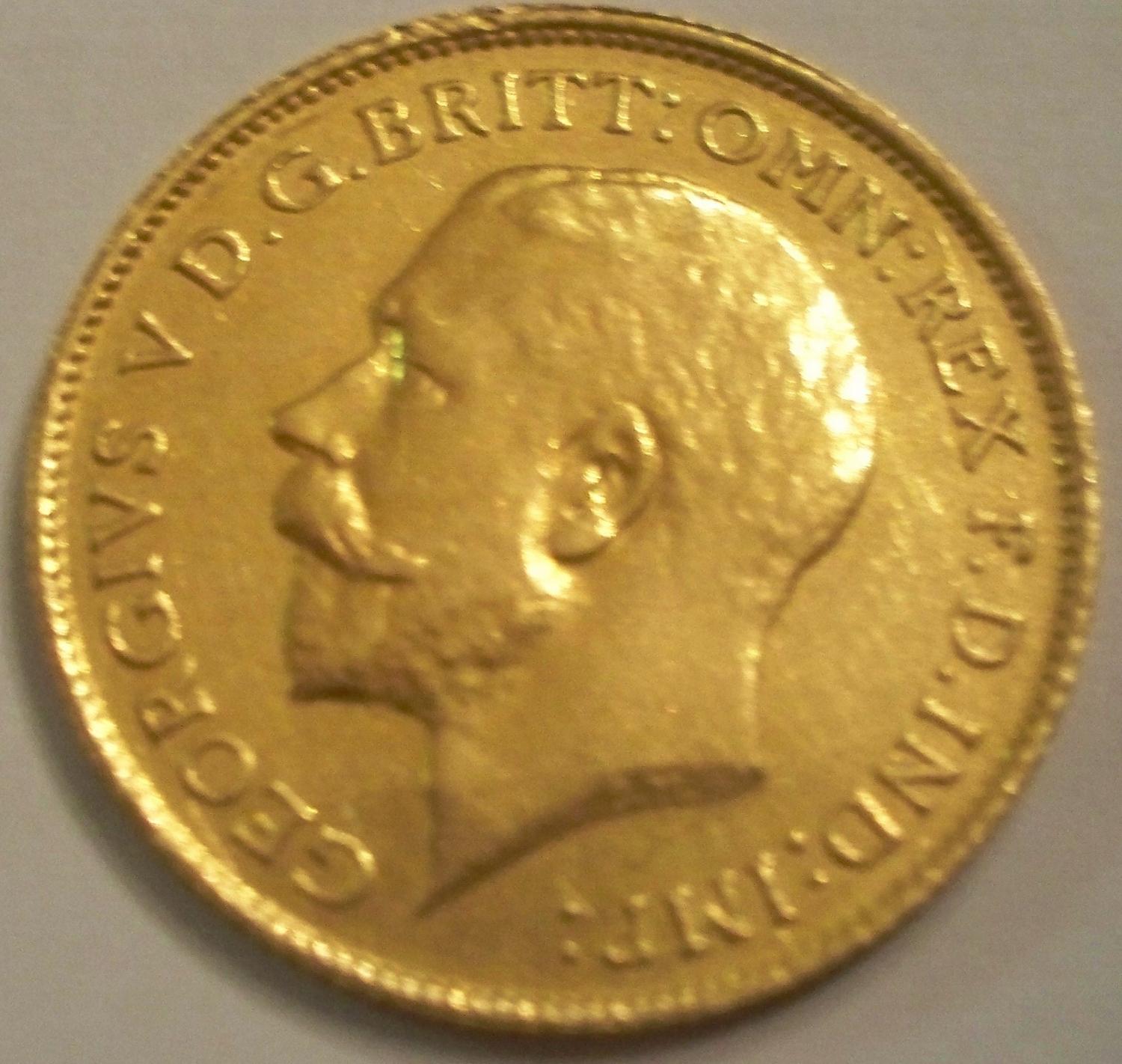 King George Gold British Sovereign Coin, 1/4 Oz pure gold