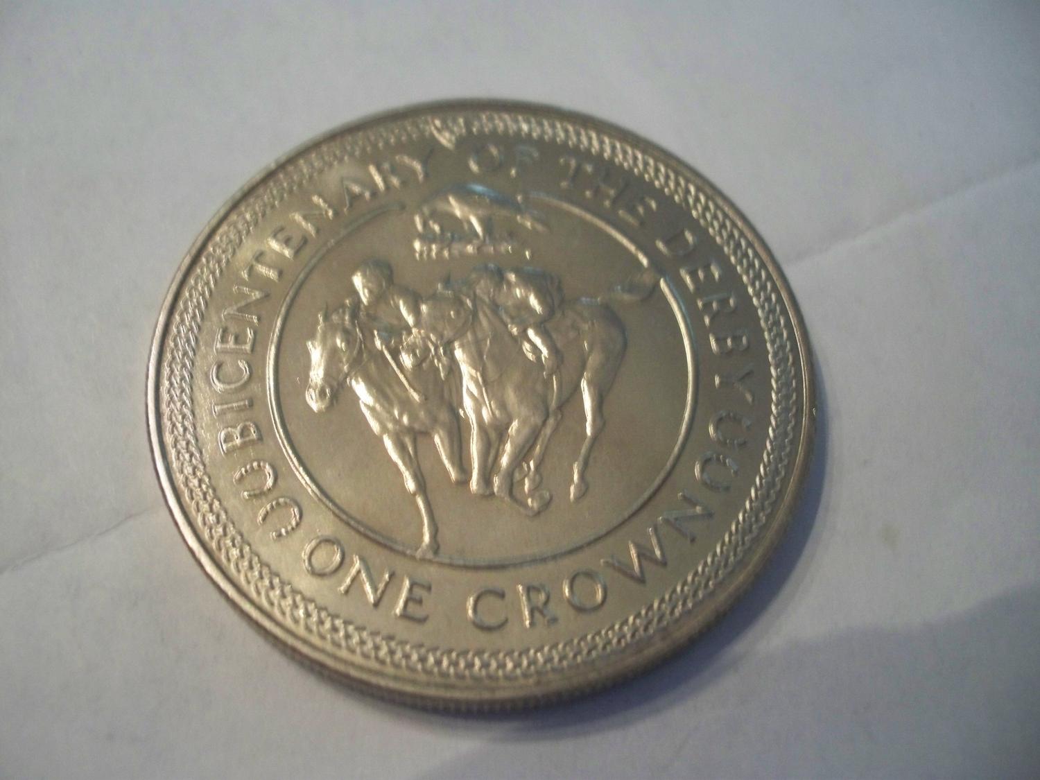 Isle of Man - 1980 - Bicentenary Derby Coin - One Crown