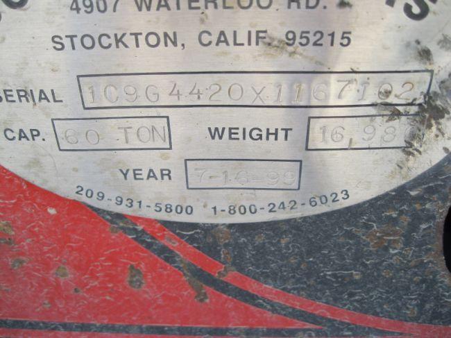 1999 Cozad 60 Ton 16 Wheel Expando Lowboy Trailer