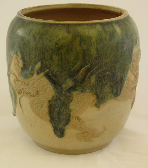 Green "Drip" pottery Korean vase