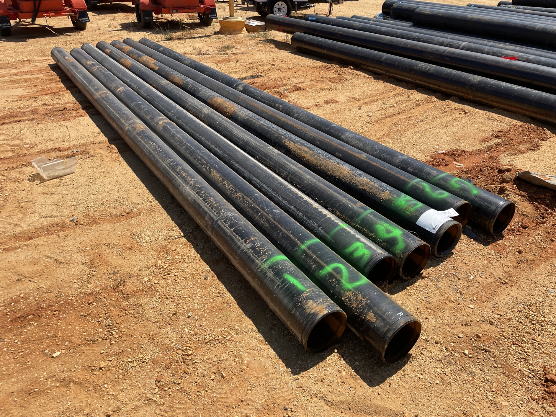 STEEL PIPE, 20' long, schedule 40, 8" diameter, 7 pieces - J.M. Wood ...