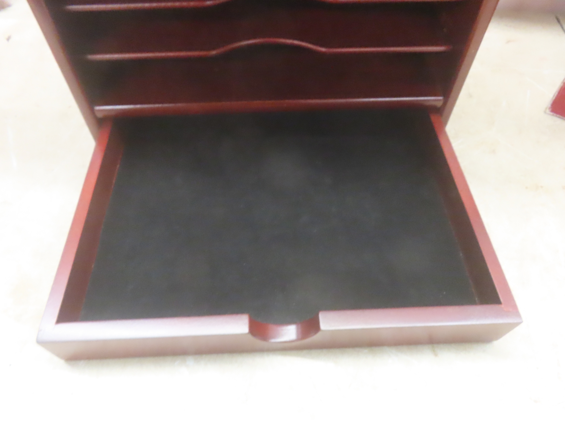Solid Wood Desktop Organizer With Shelves, Drawer, and Sliding Cover ...