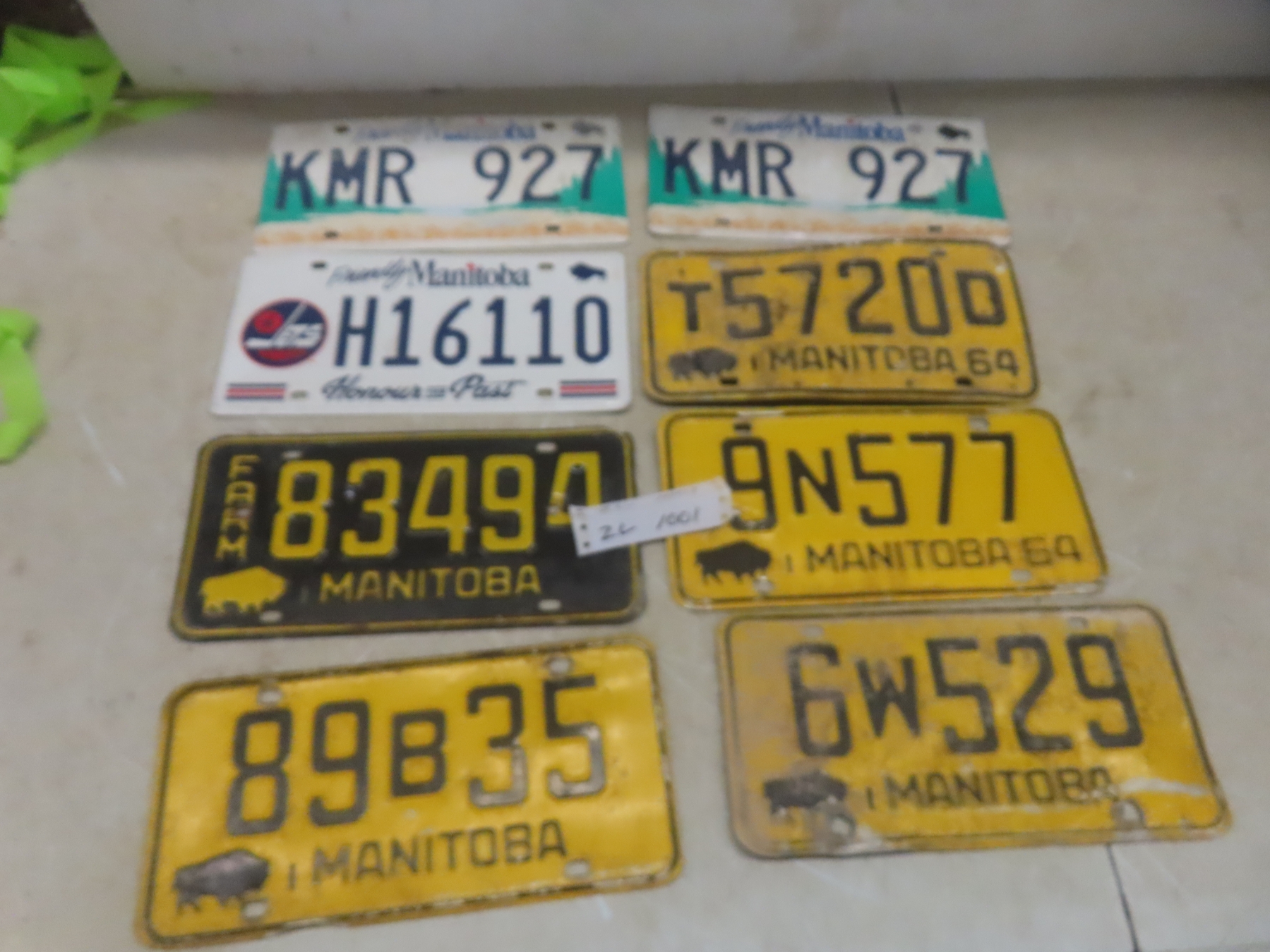 Seven Manitoba License Plates Including WPG Jets, 1964 Farm, And More ...