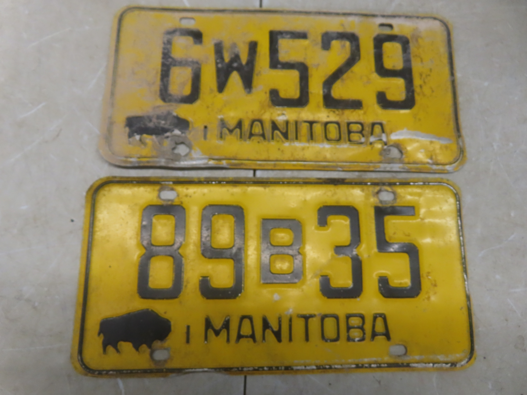 Seven Manitoba License Plates Including WPG Jets, 1964 Farm, And More ...