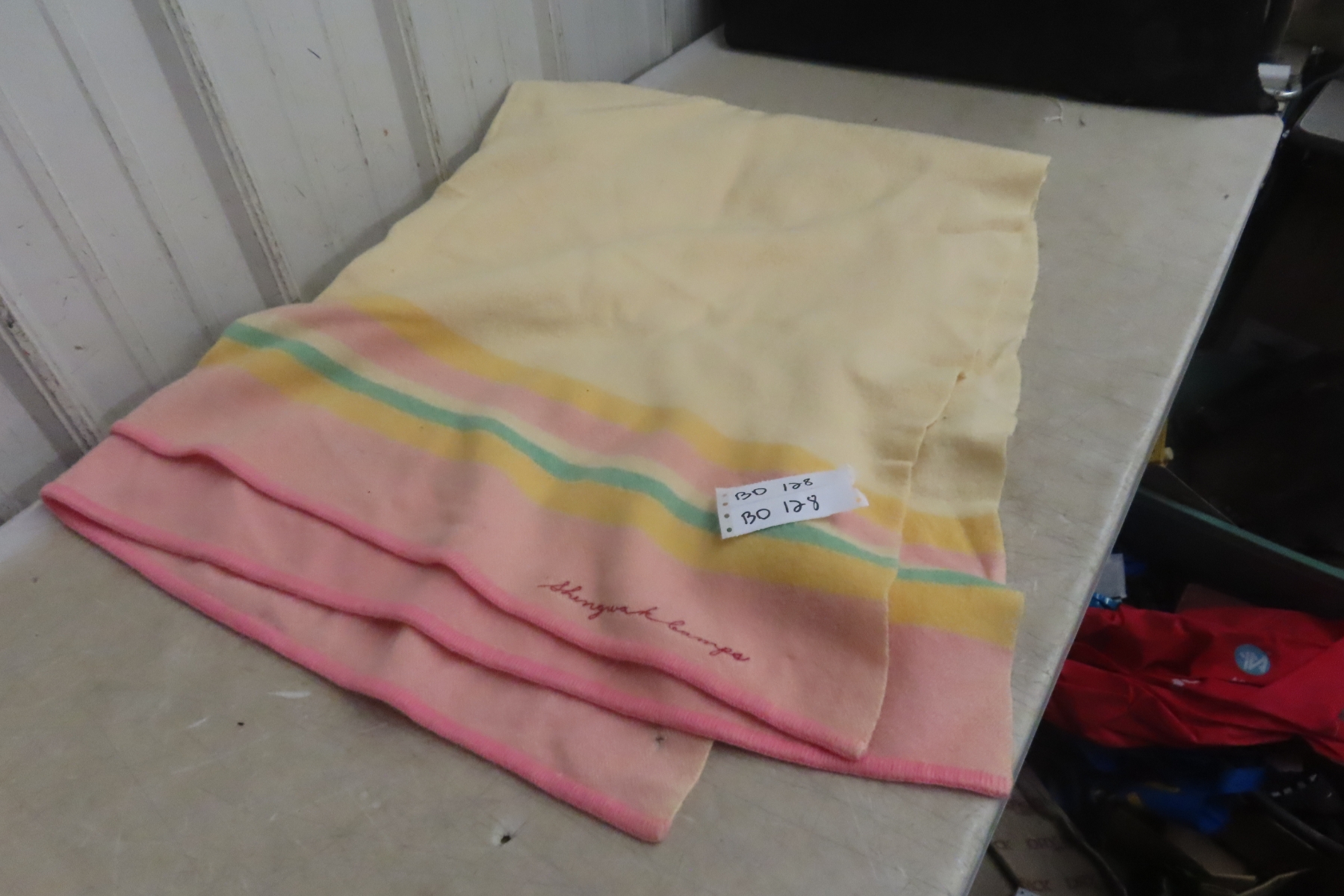 Vintage First Nations Shingwak Residential School Eaton's Wool Blanket
