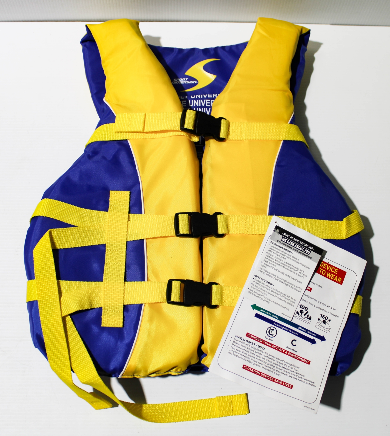 NEW SPORT DIMENSION ADULT UNIVERSAL LIFE JACKET