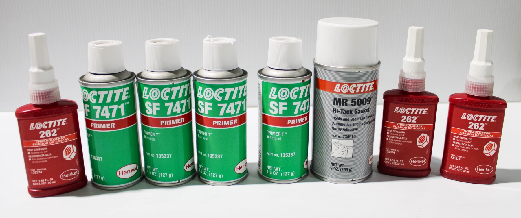 ASST. LOCTITE THREADLOCKER PRIMER ETC.