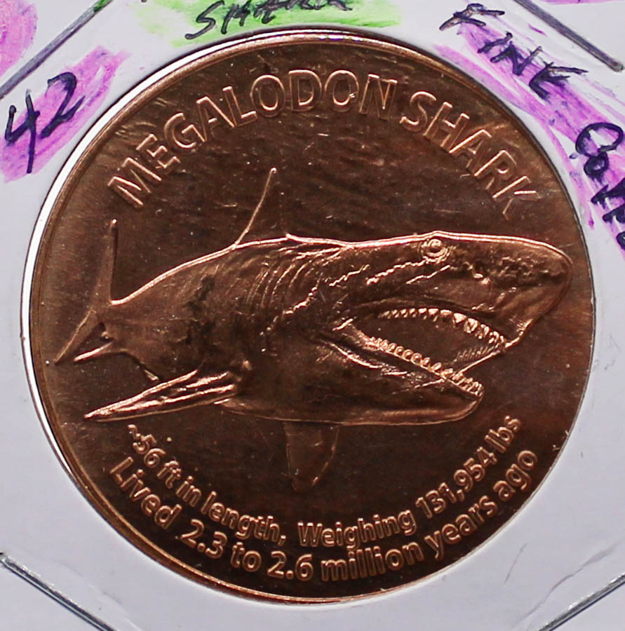 MEGALODON SHARK .999 PURE COPPER COIN