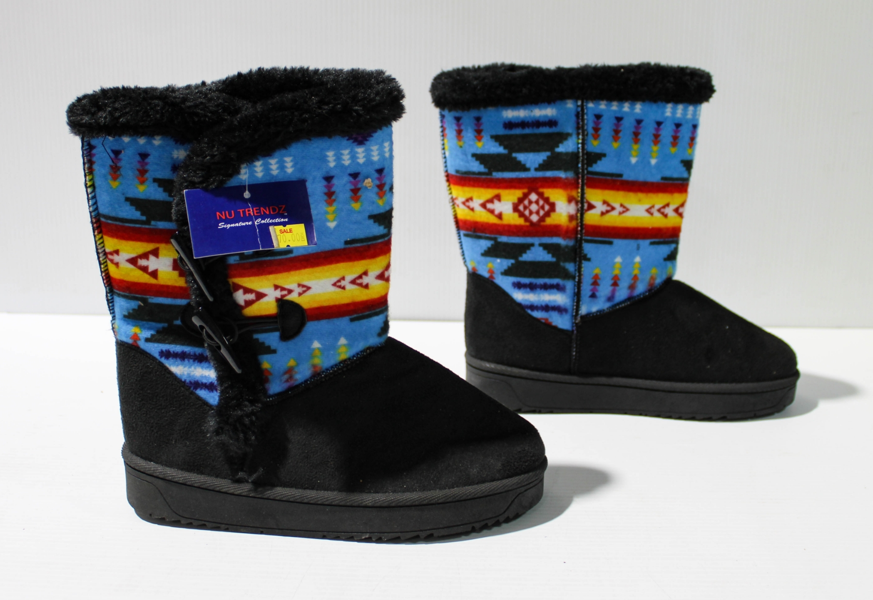 NEW WOMEN'S NU TRENDZ BOOTS - SOUTHWEST DESIGN - BLK