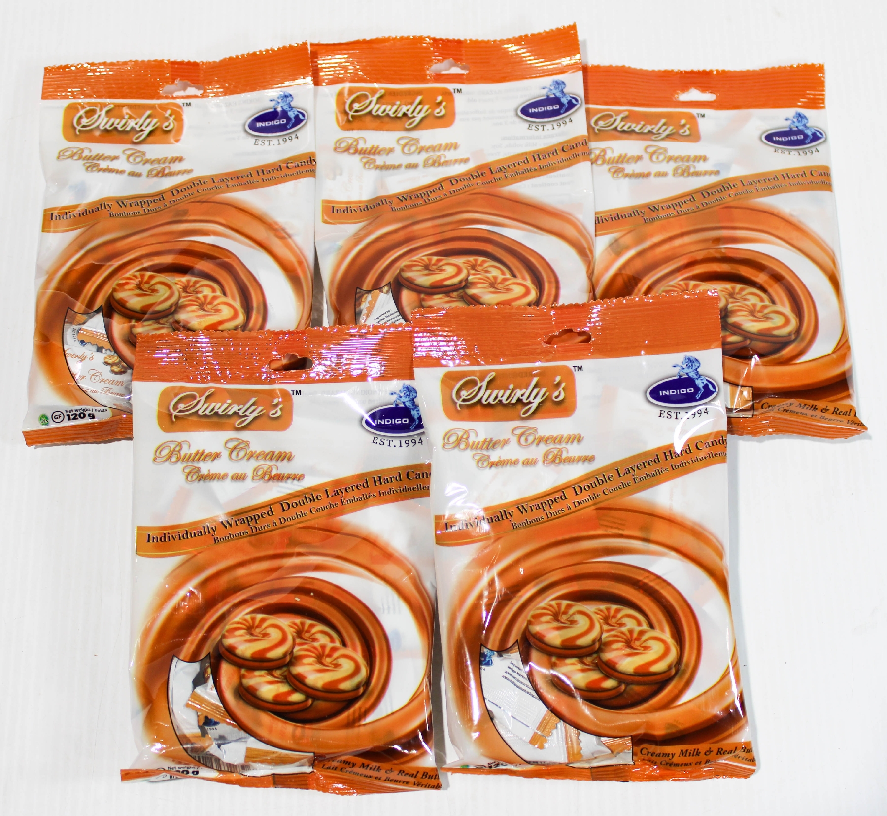 4 X 120G SWIRLY'S HARD CANDY BUTTER CREAM