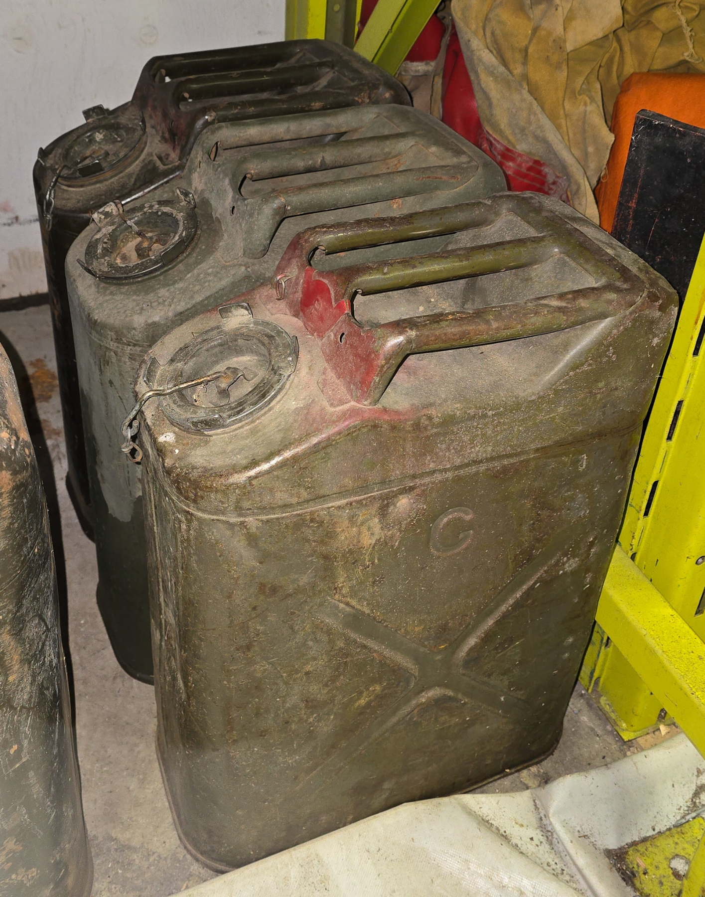 3 MILITARY FUEL CANS