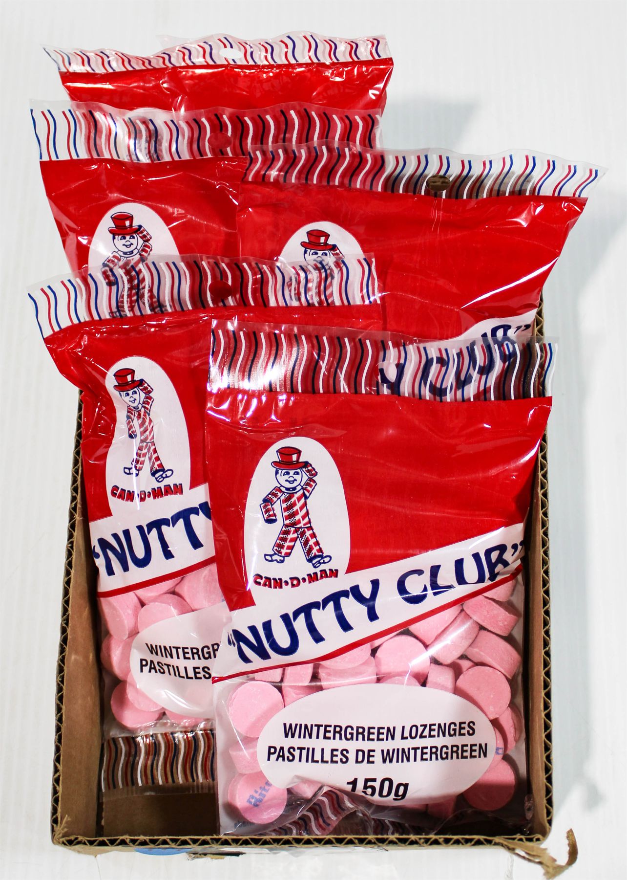 5 X 50G NUTTY CLUB WINTERGREEN CANDY