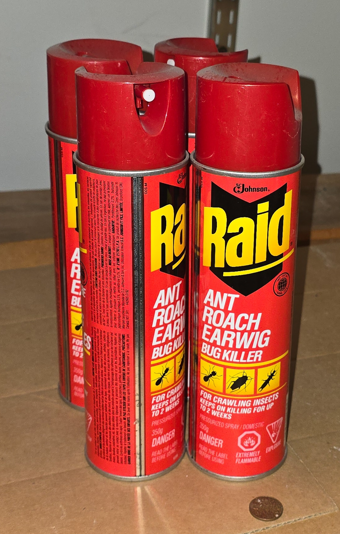 4 CANS OF RAID BUG KILLER