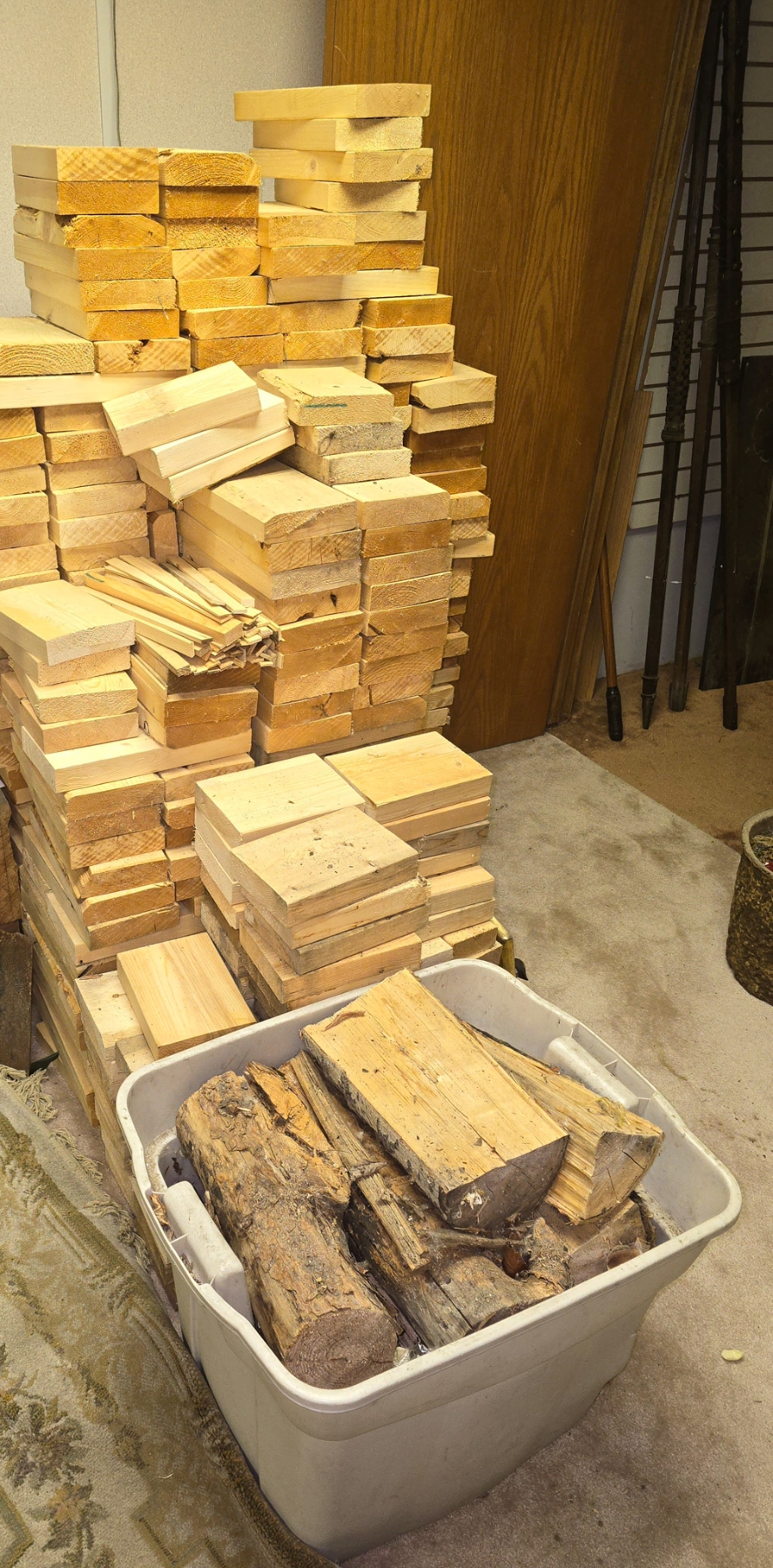 PILE OF BLOCKED FIRE WOOD