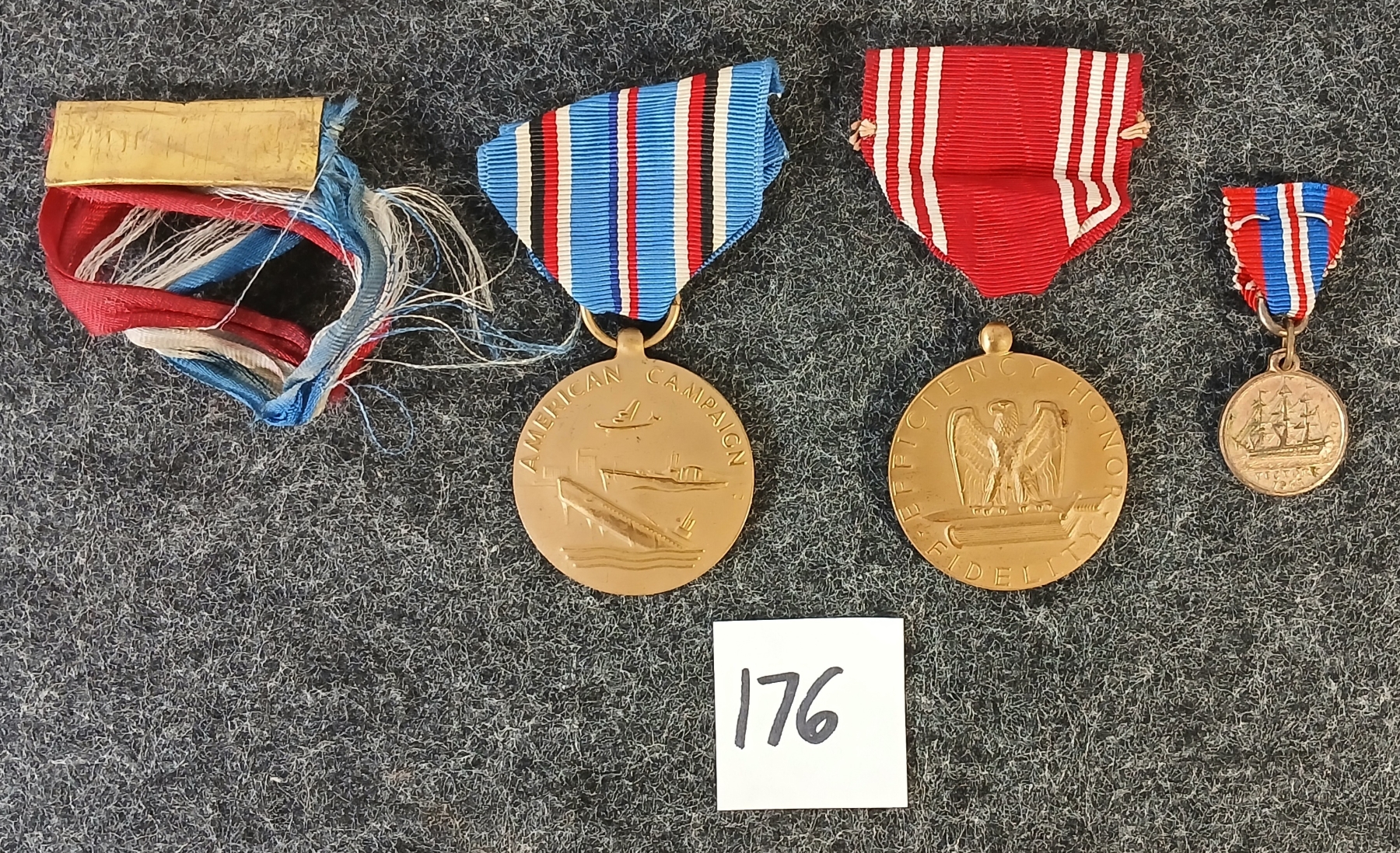 LOT OF 3 - U.S. AMERICAN CAMPAIGN & GOOD CONDUCT MEDALS & VICTORY ...