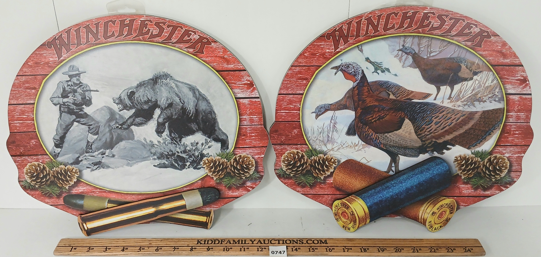 LOT OF 2 - WINCHESTER HUNTING WOOD SIGNS