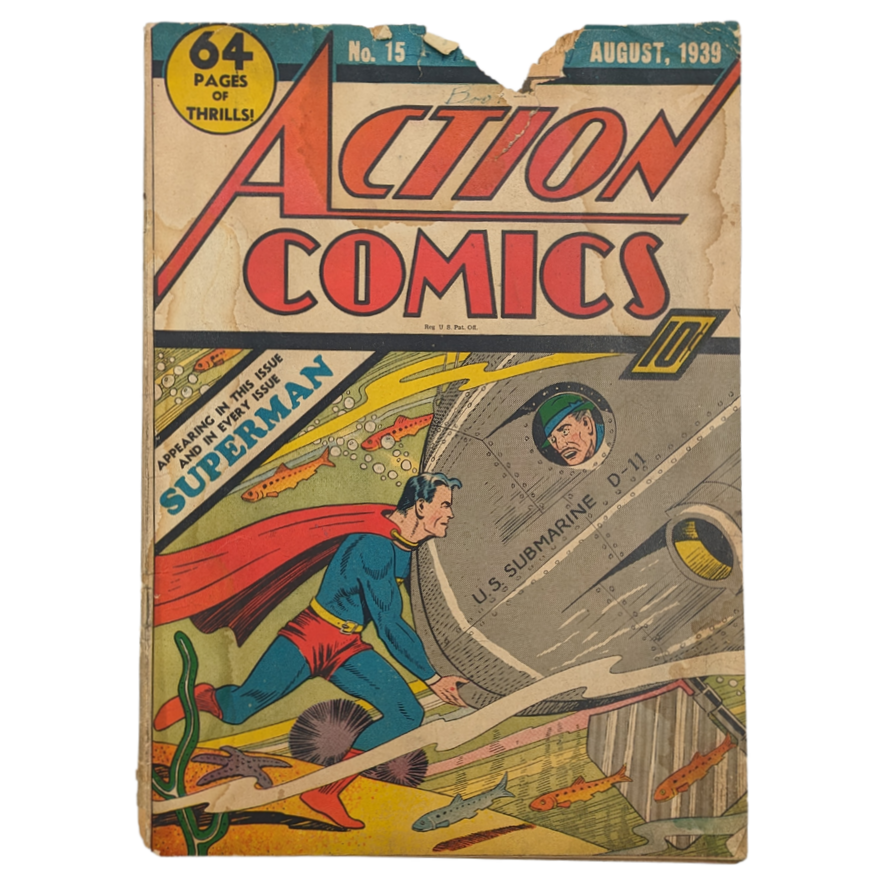 ACTION COMICS #15 AUGUST 1939 - SUPERMAN'S 5TH COVER APPEARANCE