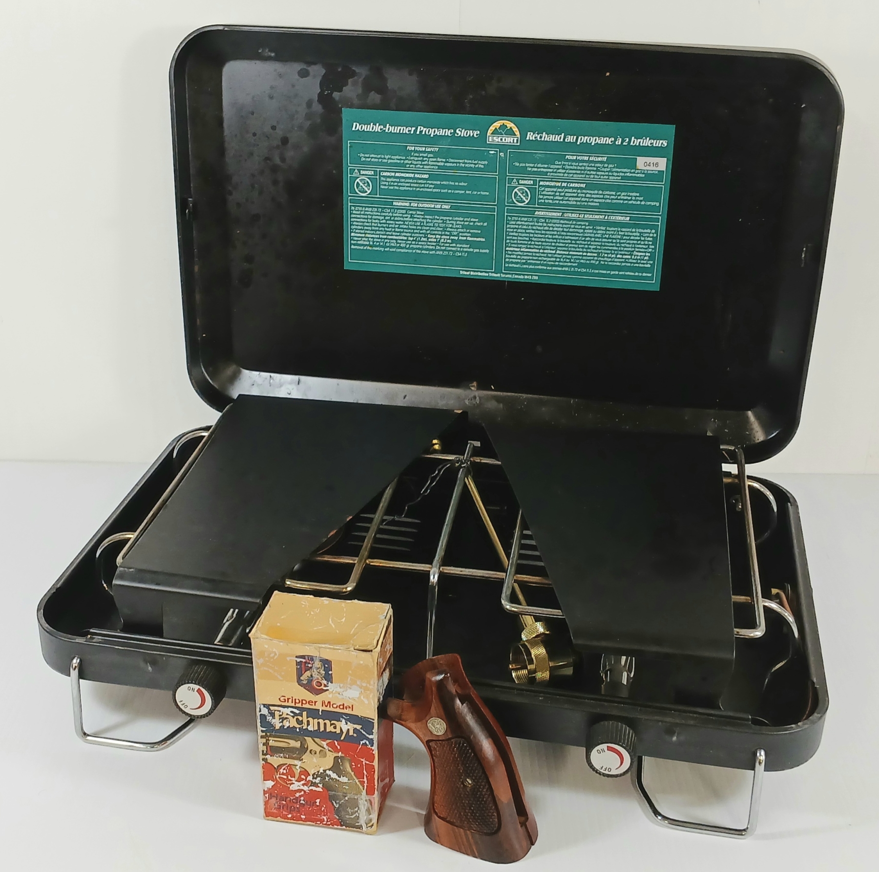 LOT OF 2 - ESCORT DOUBLE-BURNER PROPANE STOVE & PACHMAYR HANDGUN GRIP ...