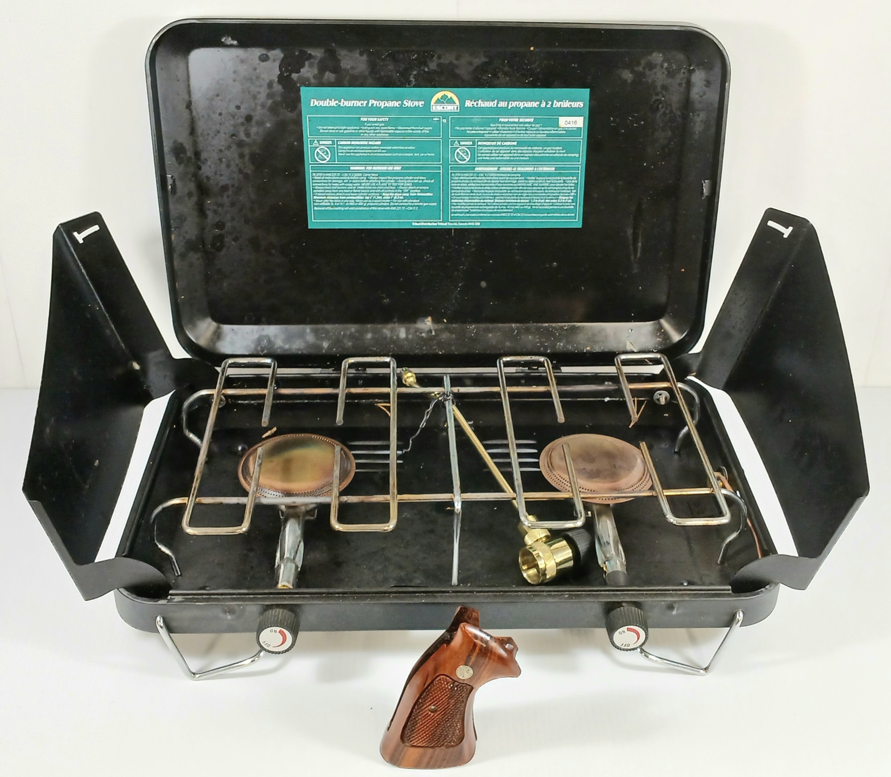 LOT OF 2 - ESCORT DOUBLE-BURNER PROPANE STOVE & PACHMAYR HANDGUN GRIP ...