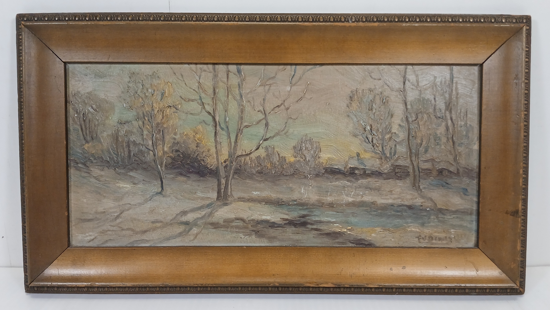 WINTER FOREST BY FRANK VINCENT DUMOND (1865-1951) - FRAMED OIL ON BOARD ...
