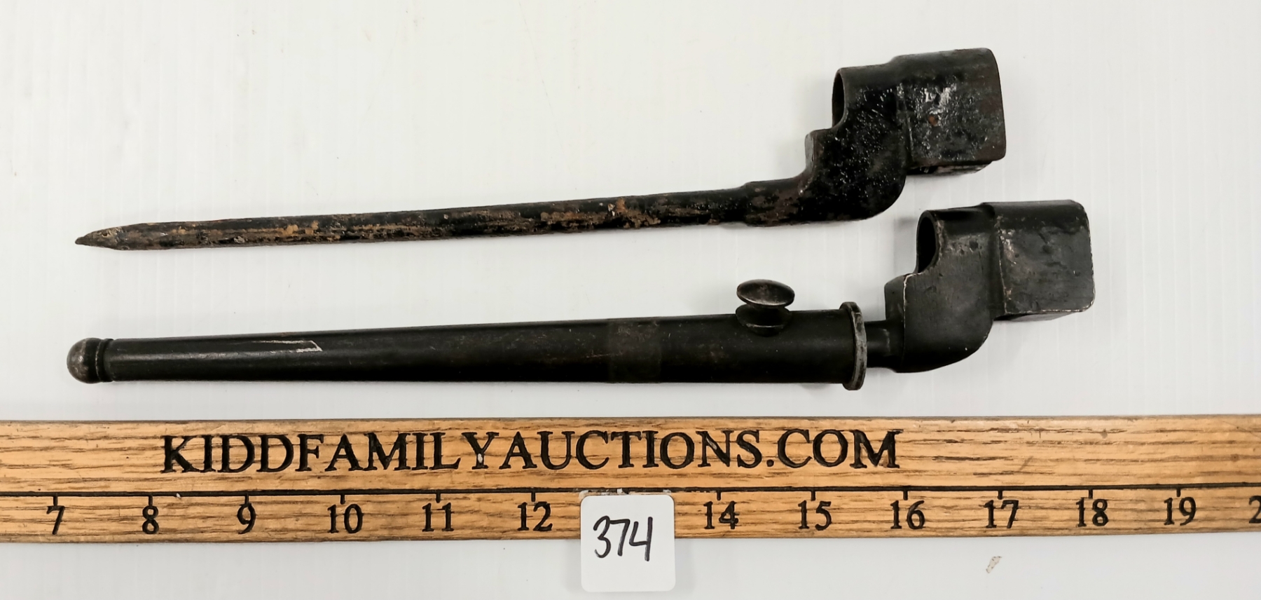 LOT OF 2 - ENFIELD SPIKE BAYONETS W/ SCABBARD