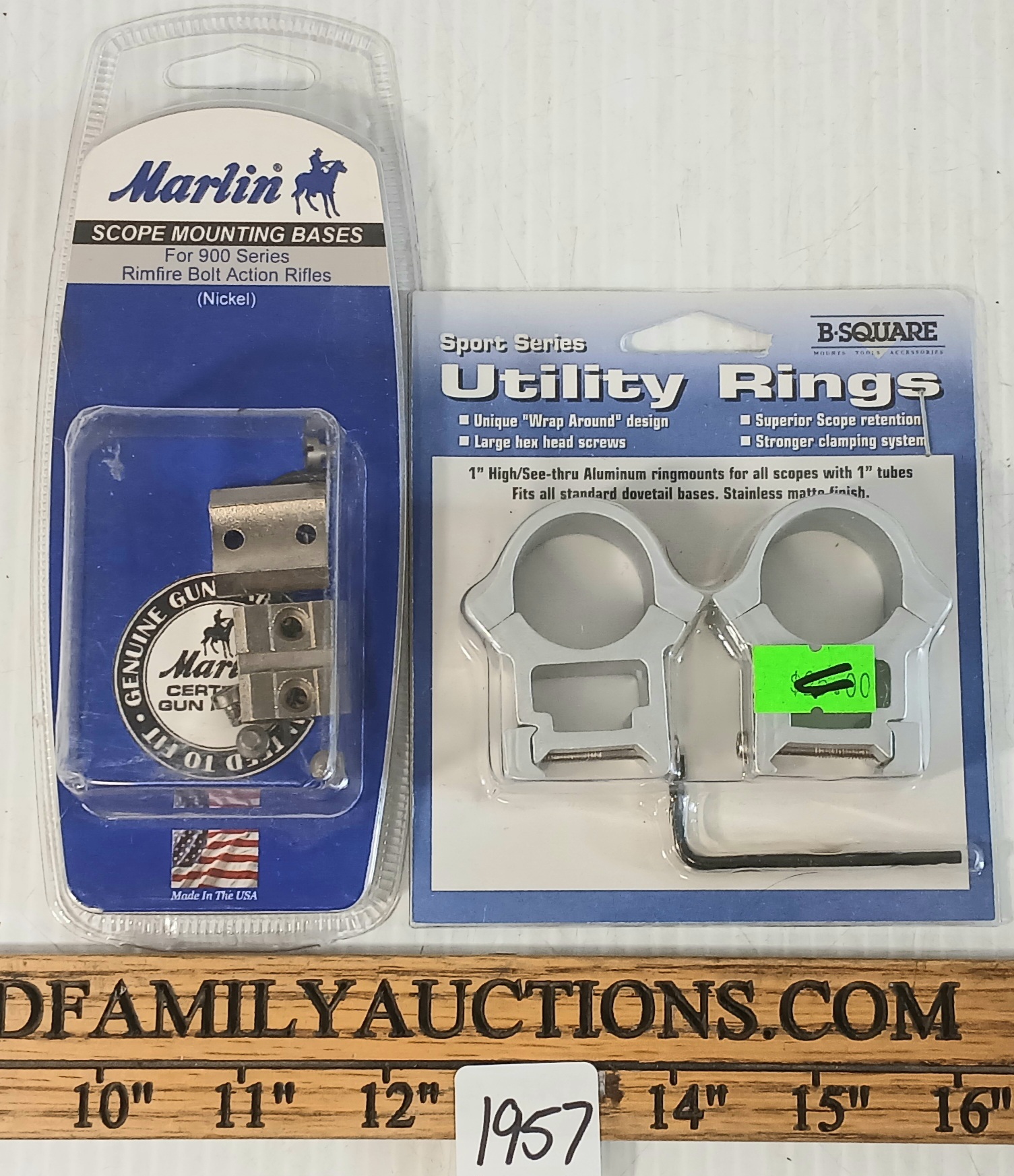 LOT OF 2 - B-SQUARE 1IN HIGH/SEE-THRU UTILITY RINGS & MARLIN SCOPE ...