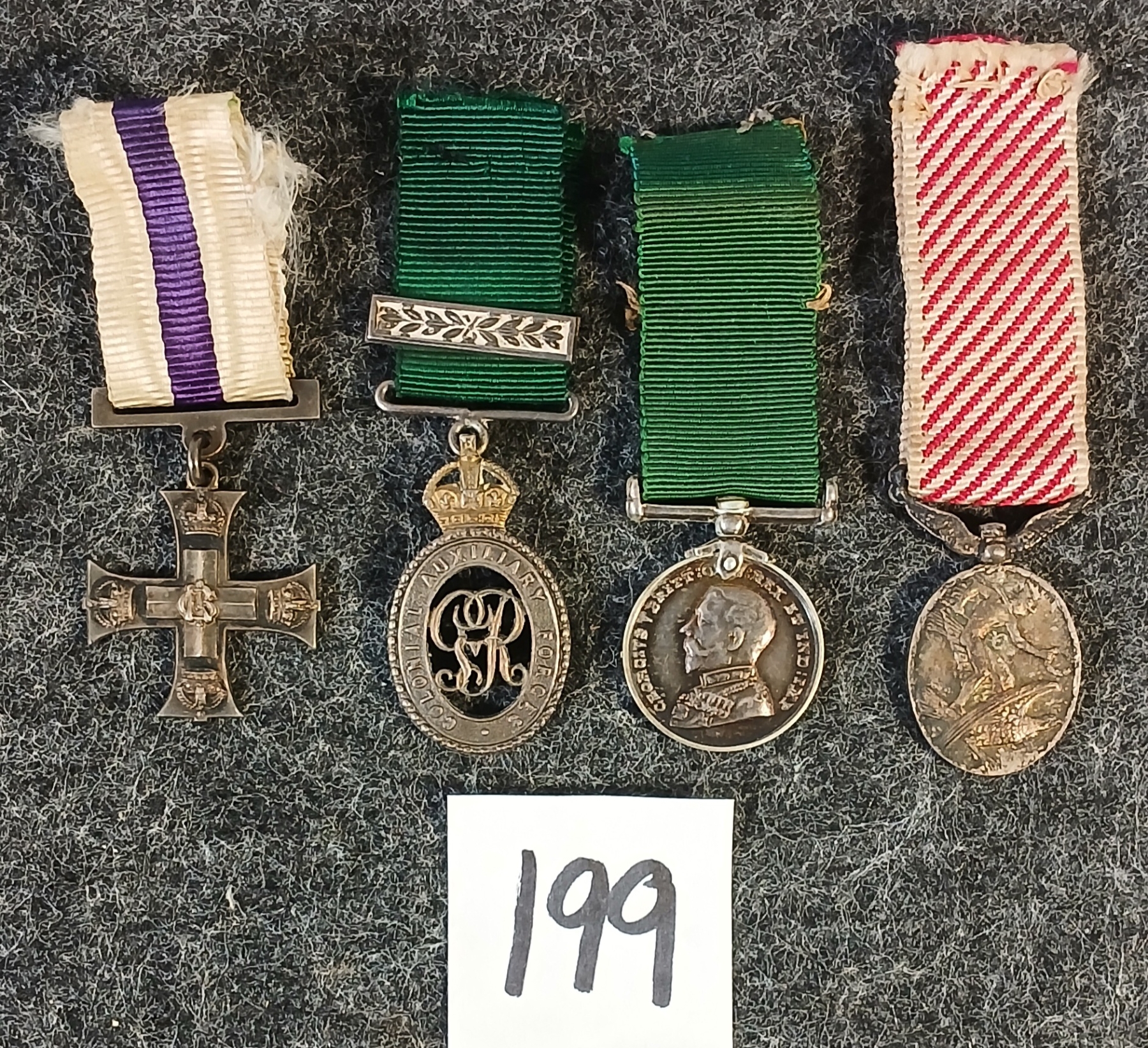 LOT OF 4 - COLONIAL AUXILIARY FORCES, MILITARY CROSS & BRITISH AIR ...
