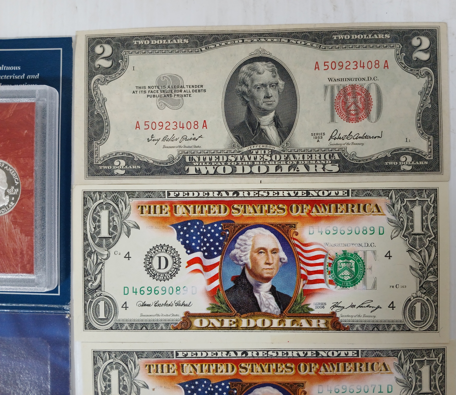 LOT OF 9 - 2009 US SILVER UNCIRCULATED PROOF 25 CENT SET, 1953 $2 ...