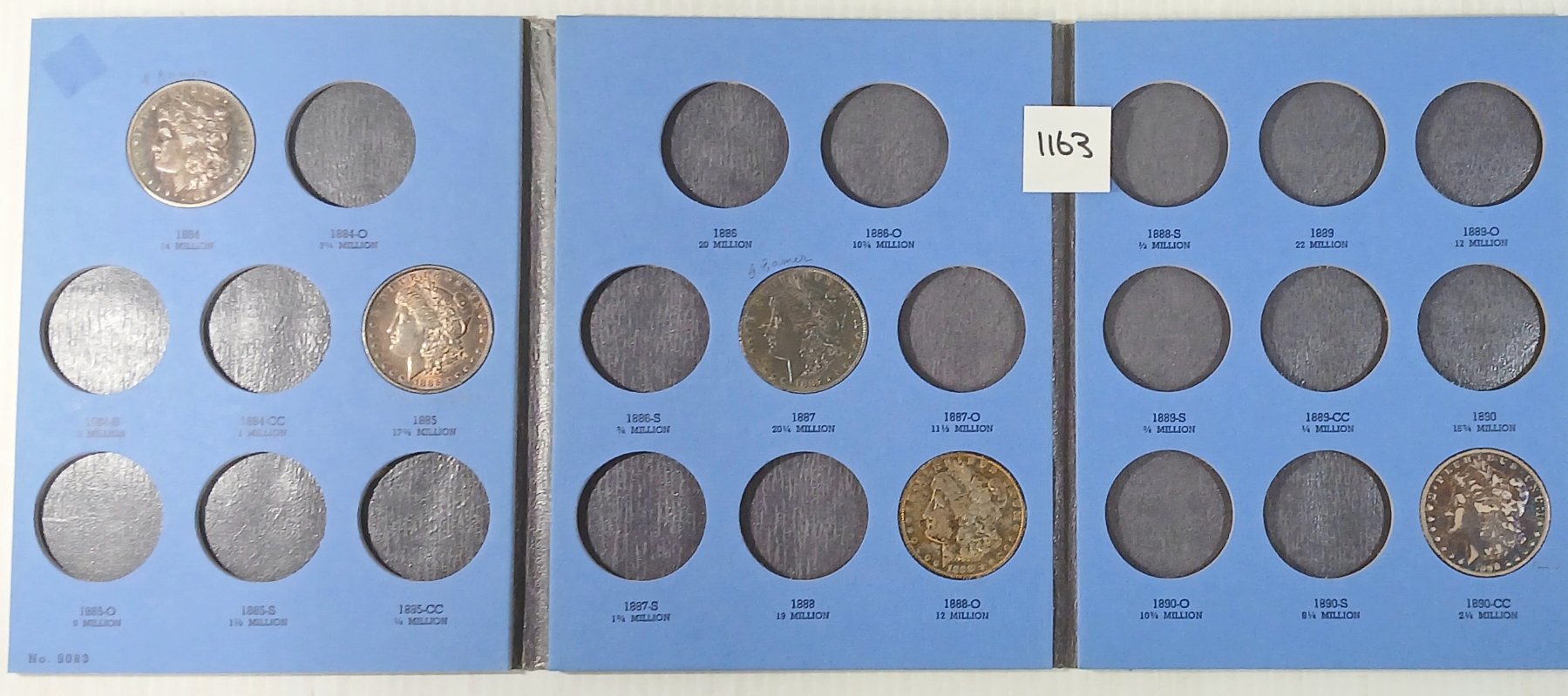 1884-1890 LIBERTY HEAD & MORGAN TYPE SILVER DOLLARS BOOKLET