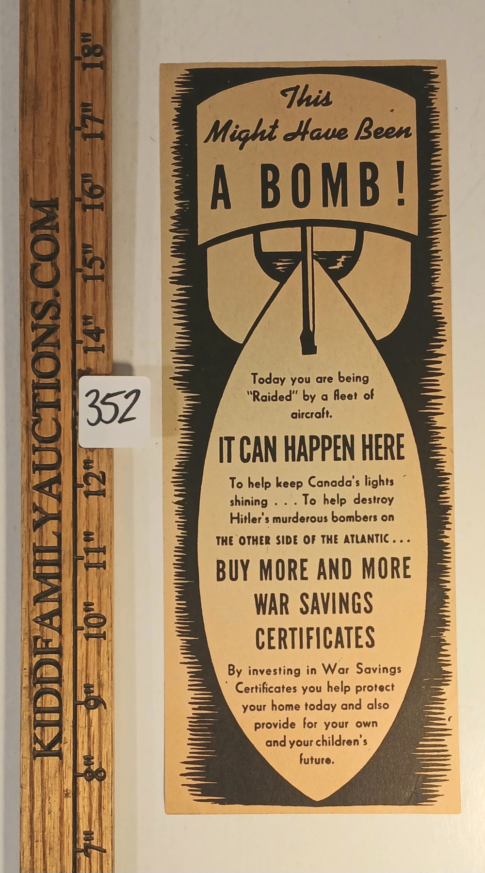 WWII "THIS MIGHT HAVE BEEN A BOMB" WAR SAVINGS AIRDROP LEAFLET - Kidd ...