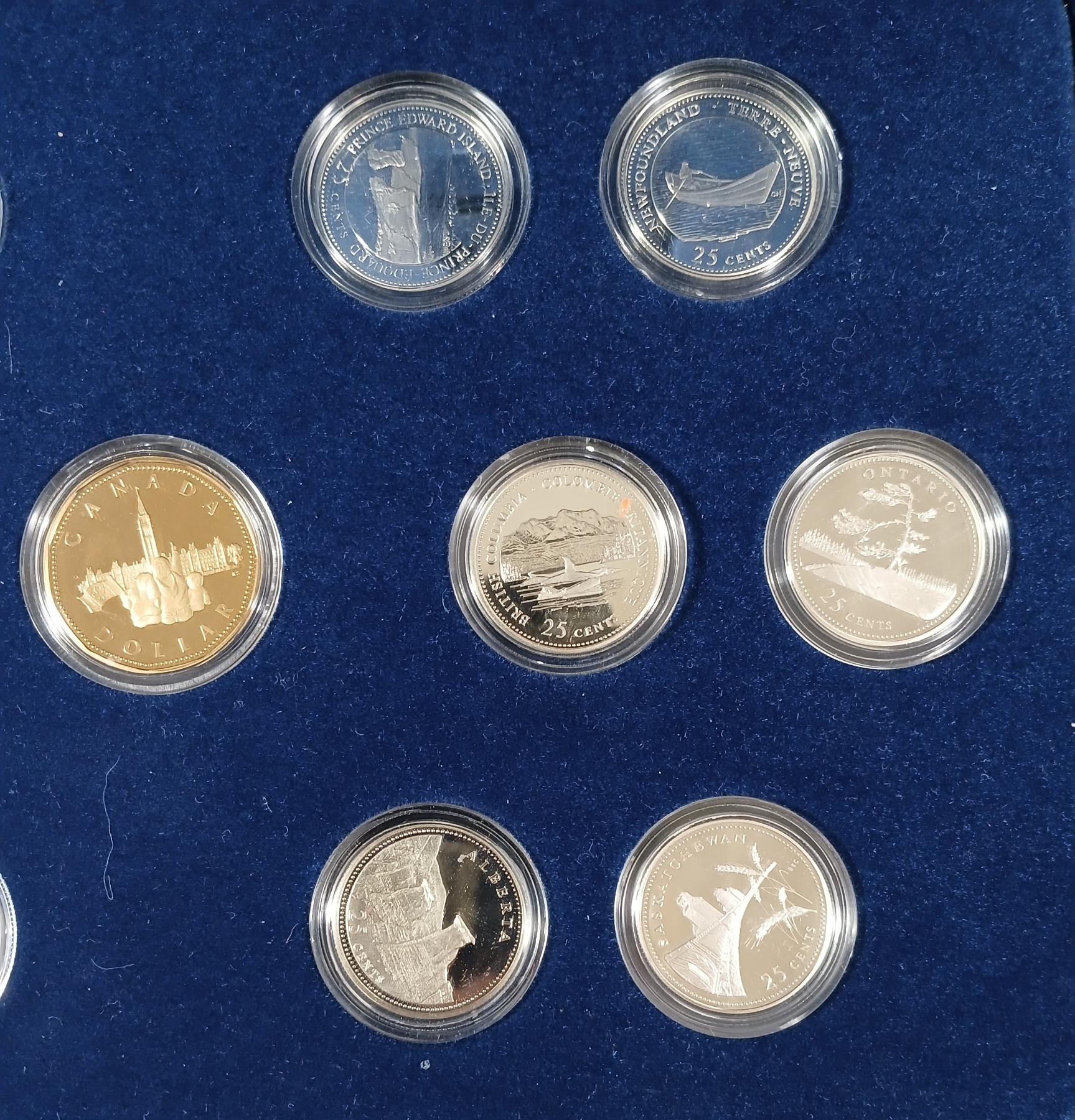 1992 RCM CDN 125TH ANNIVERSARY COMMEMORATIVE DOLLAR & 25 CENTS SET ...