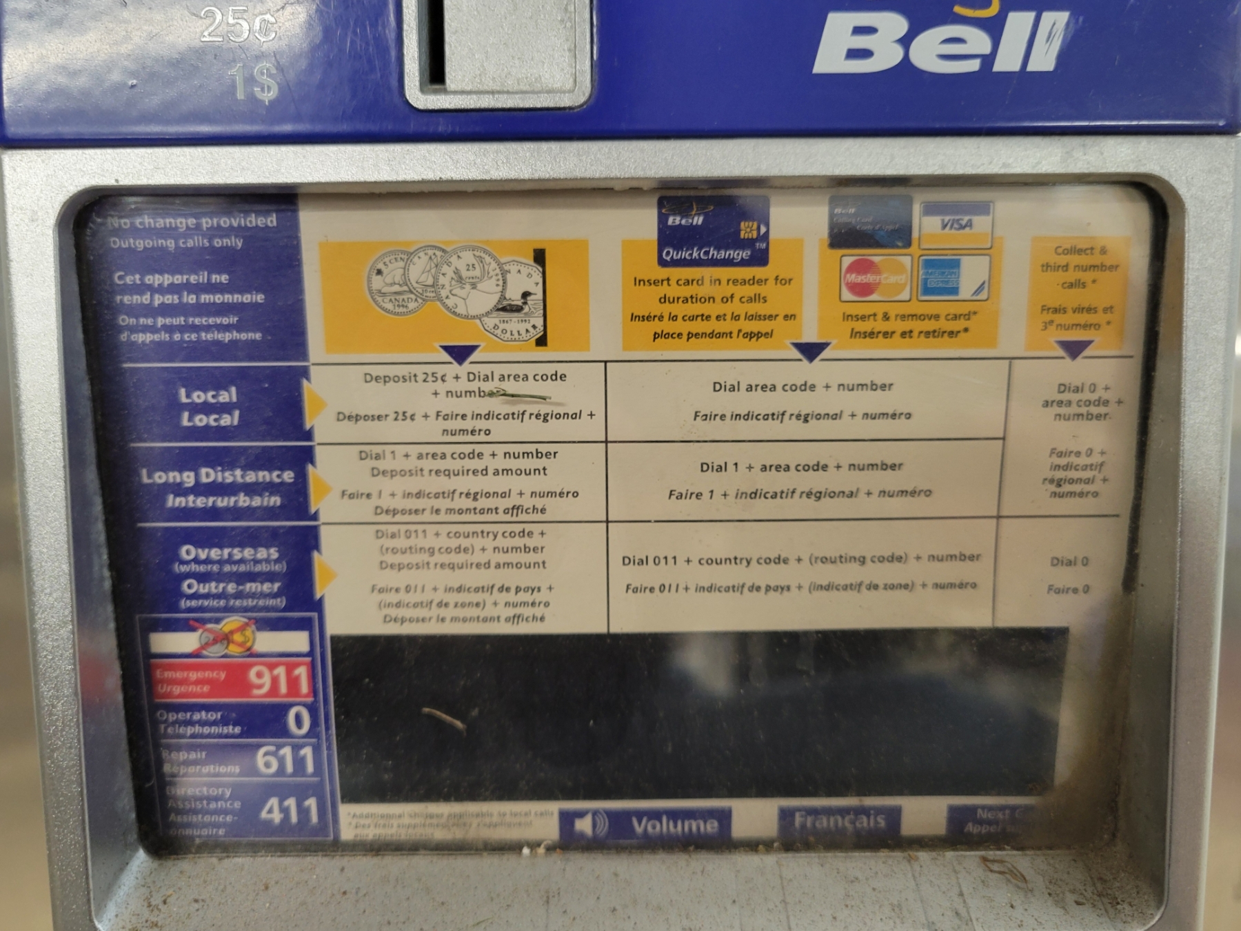 BELL/NORTHERN TELECOM PAYPHONE, MOUNTED ON STAINLESS STEEL PANEL