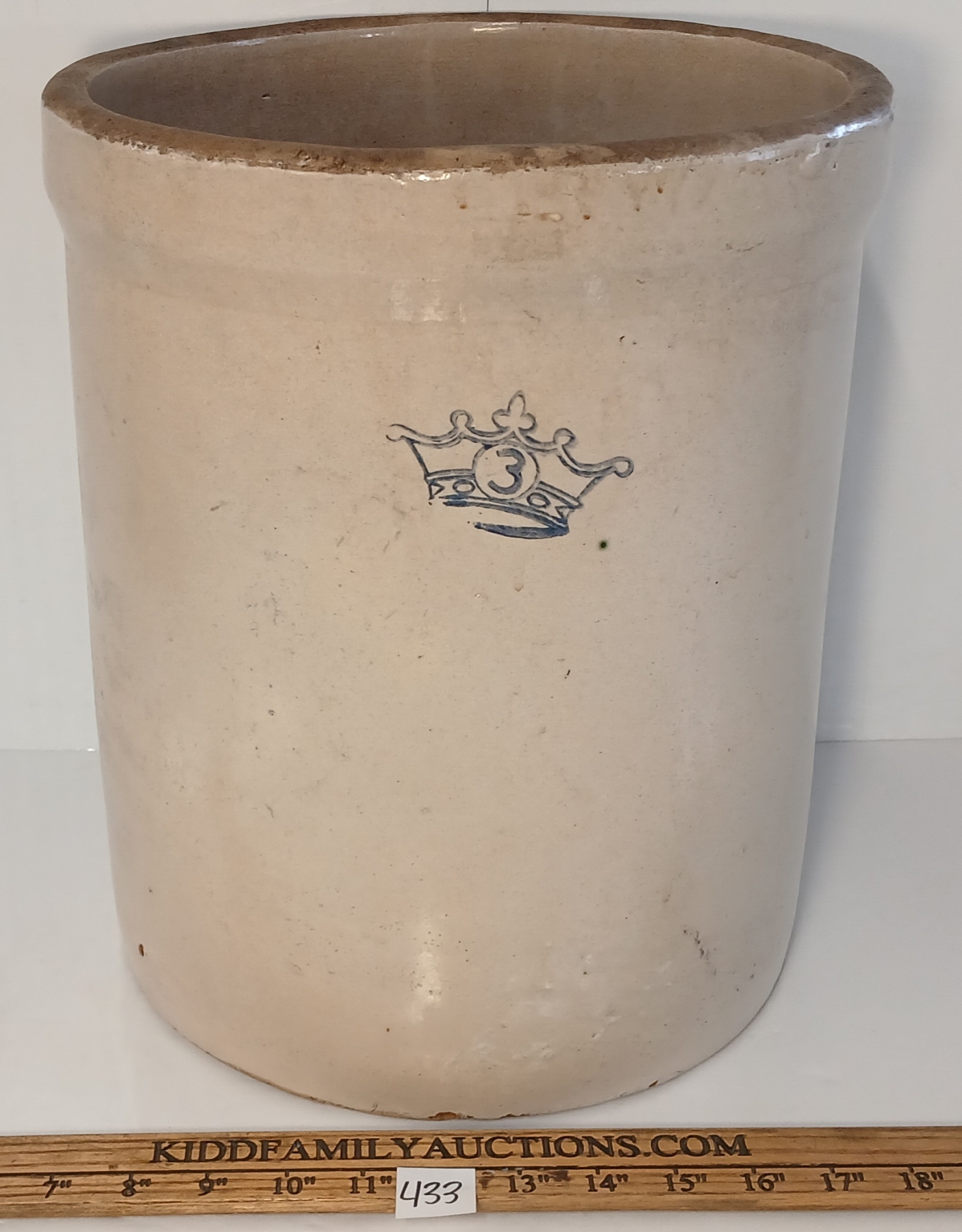ROBINSON RANSBOTTOM STONEWARE OPEN-TOP CROCK - 3 GAL