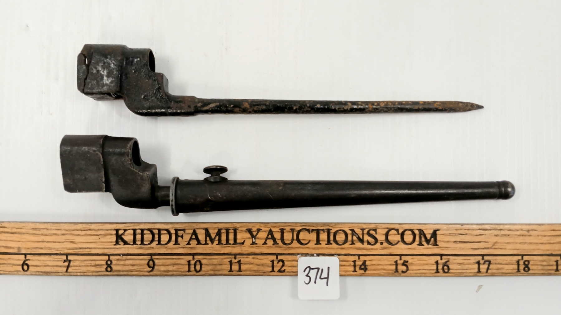 LOT OF 2 - ENFIELD SPIKE BAYONETS W/ SCABBARD