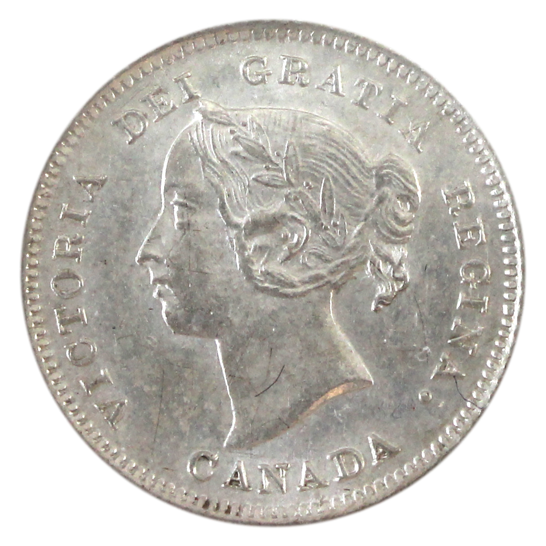 5-cent 1883H Obverse 5 ICCS AU55