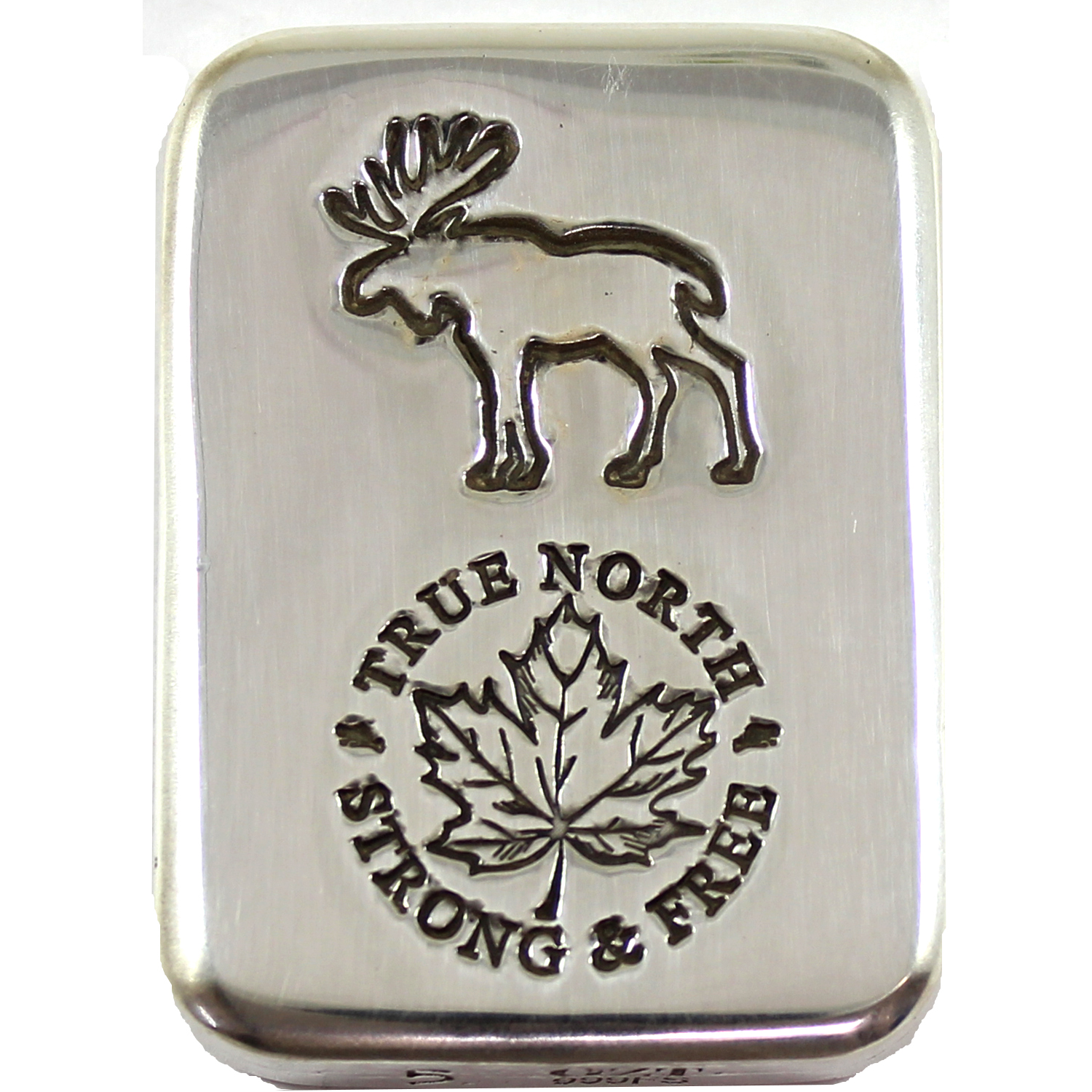 5oz Rocky Shore Silver Co. Moose, True North, Strong & Free .999 Fine ...