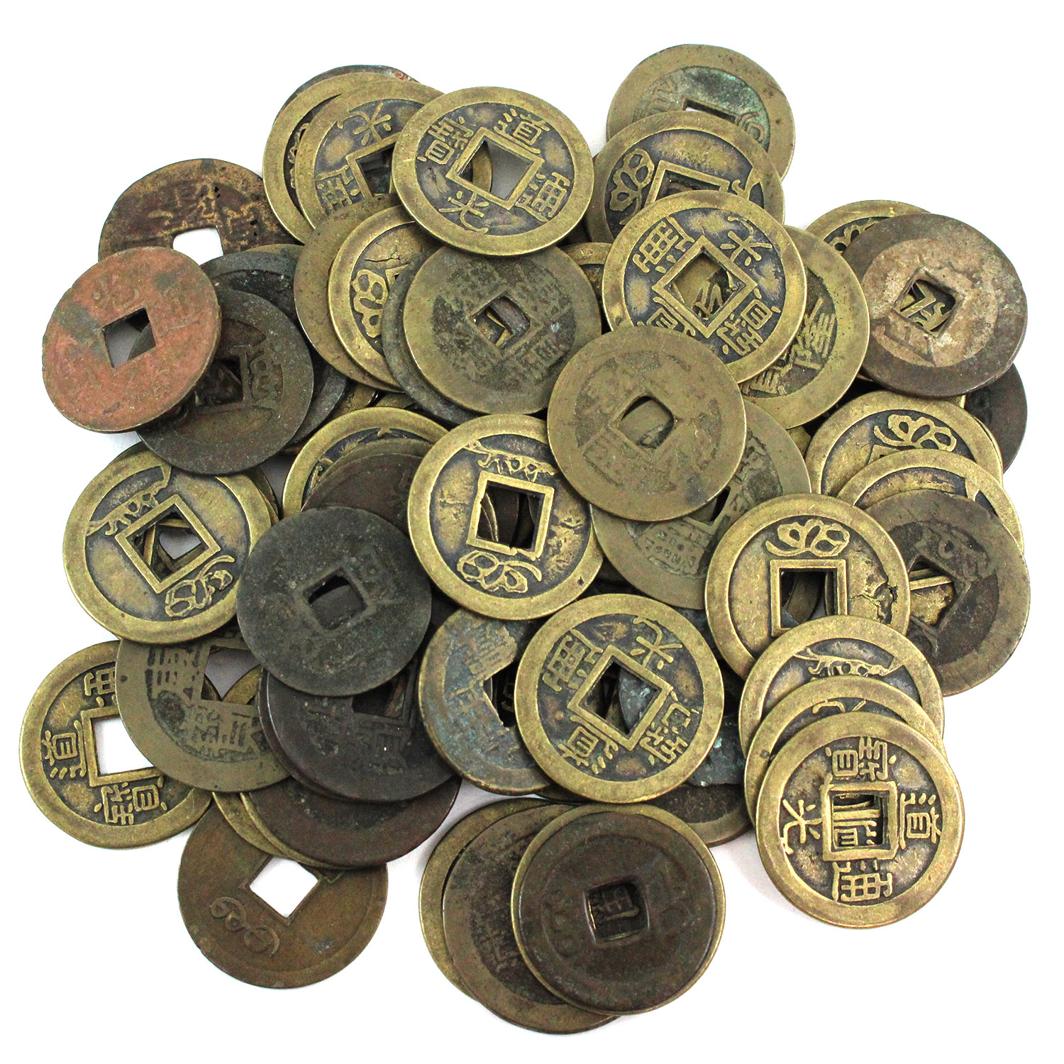 Estate Lot of Various Chinese Cash Coins. 70pcs