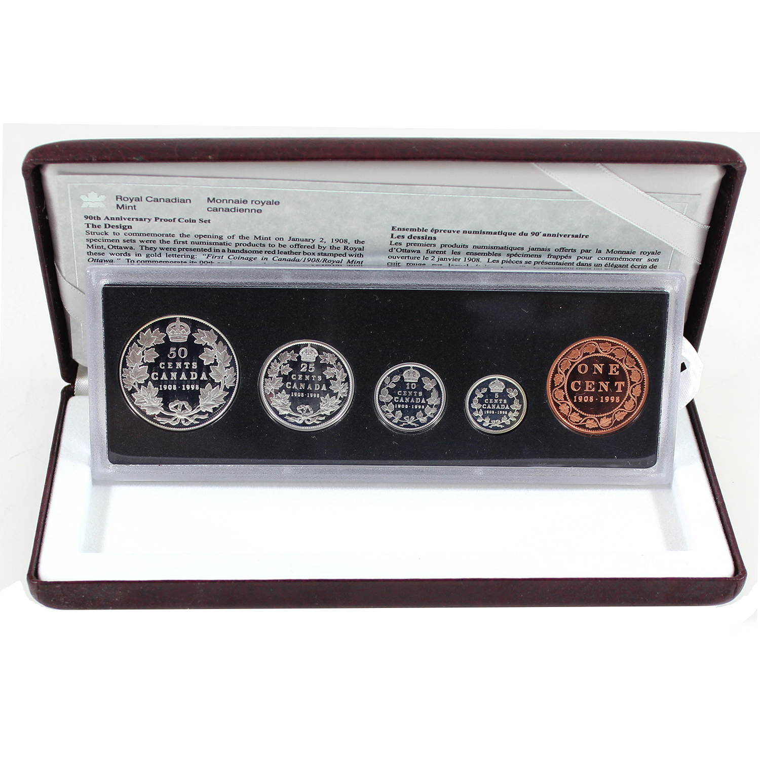 1908-1998 90th Anniversary of the Royal Canadian Mint Sterling Silver ...