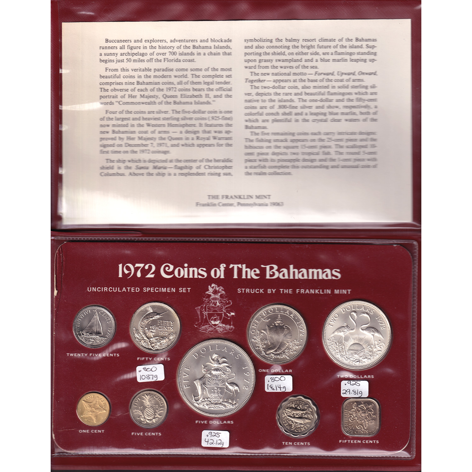 Bahamas 1972 Coins of the Bahamas Uncirculated Specimen Set
