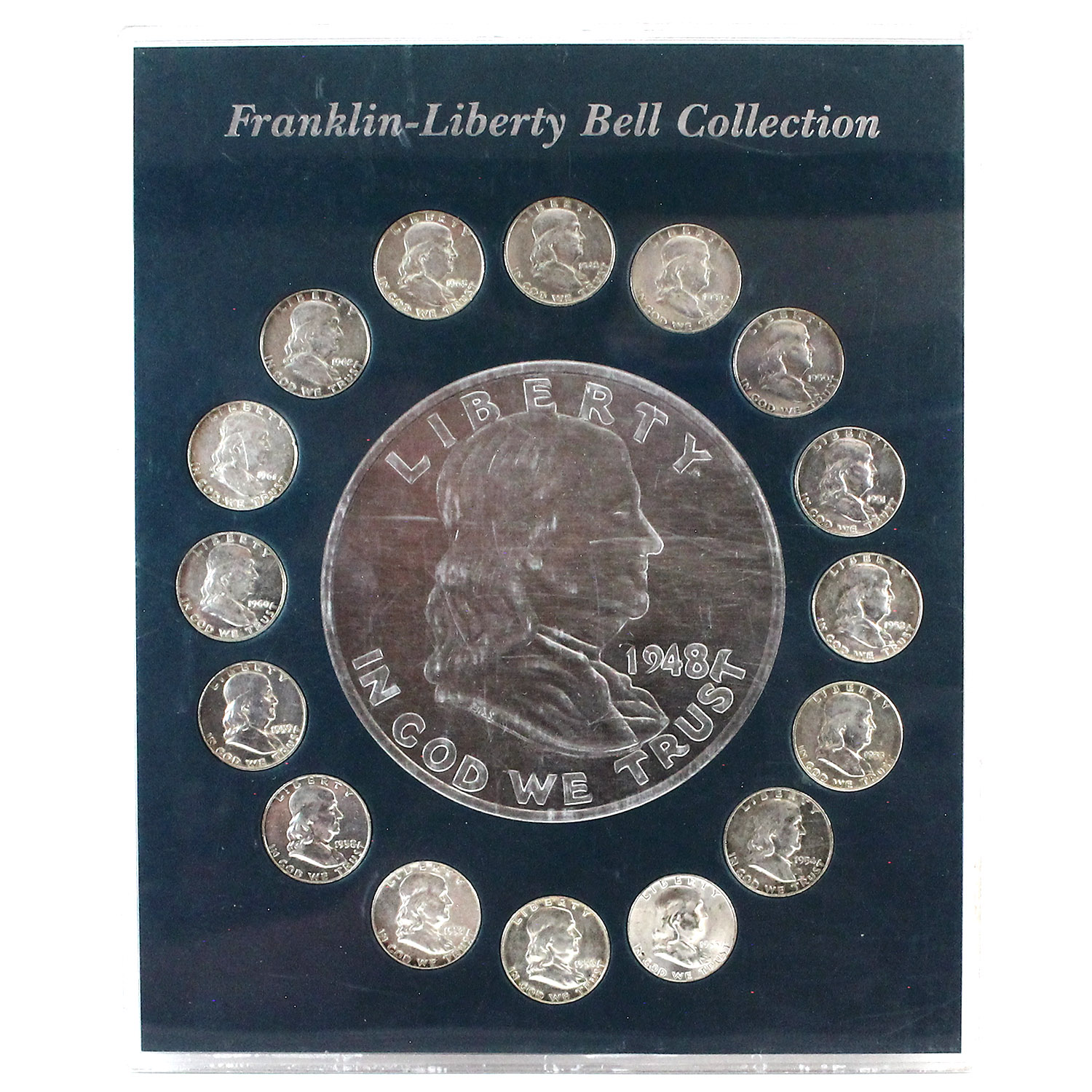 USA 1948-1963 Franklin Half Dollar Liberty Bell Collection in Plastic ...