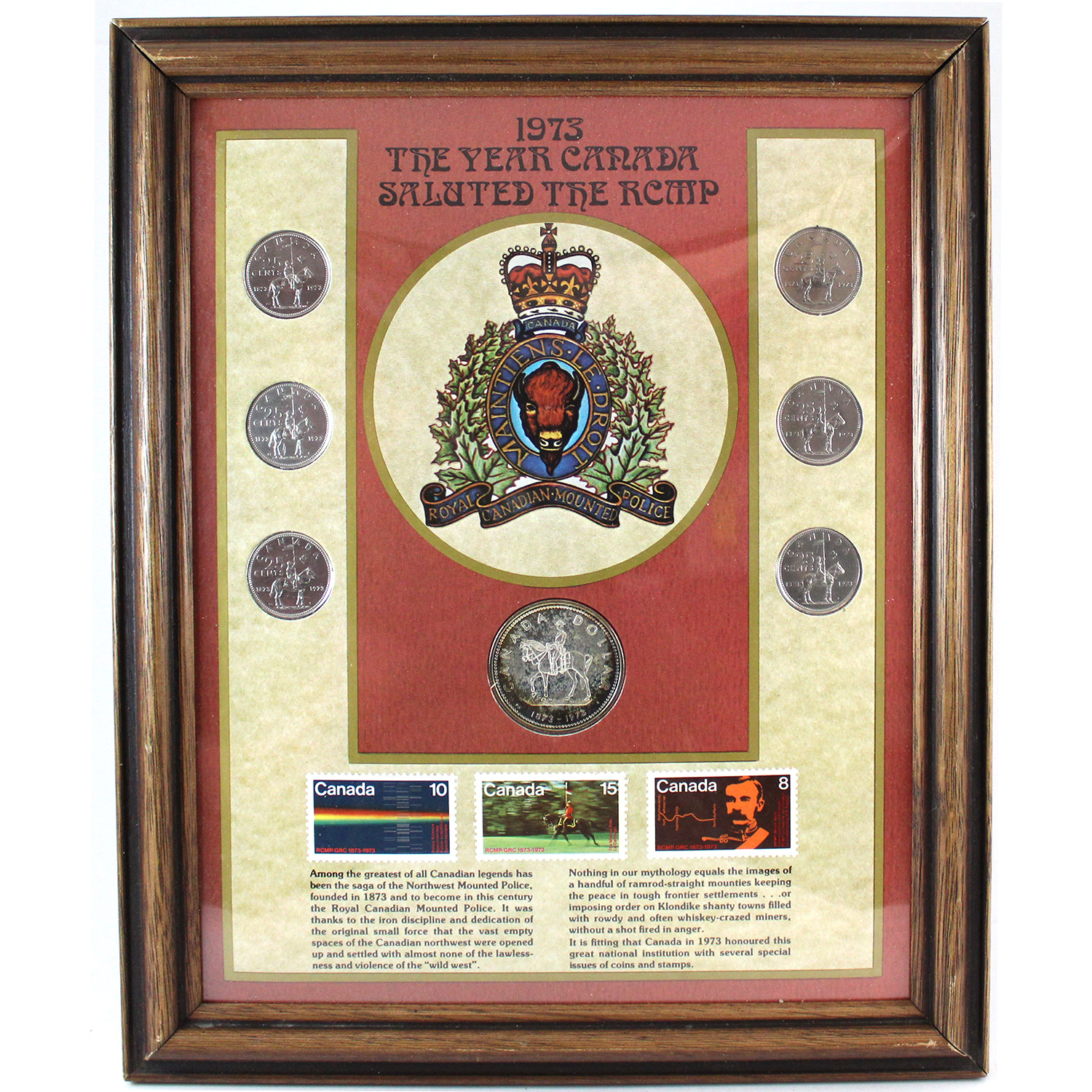 *1973 The Year Canada Saluted the RCMP, 7-coin & 3-stamp Collection in ...