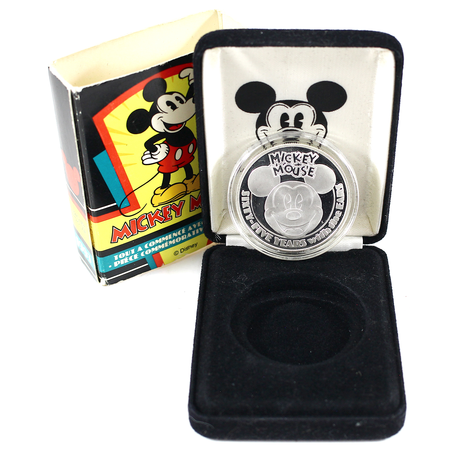 USA 1993 Disney Mickey Mouse 65 Years With the Ears 1oz .999 Fine ...