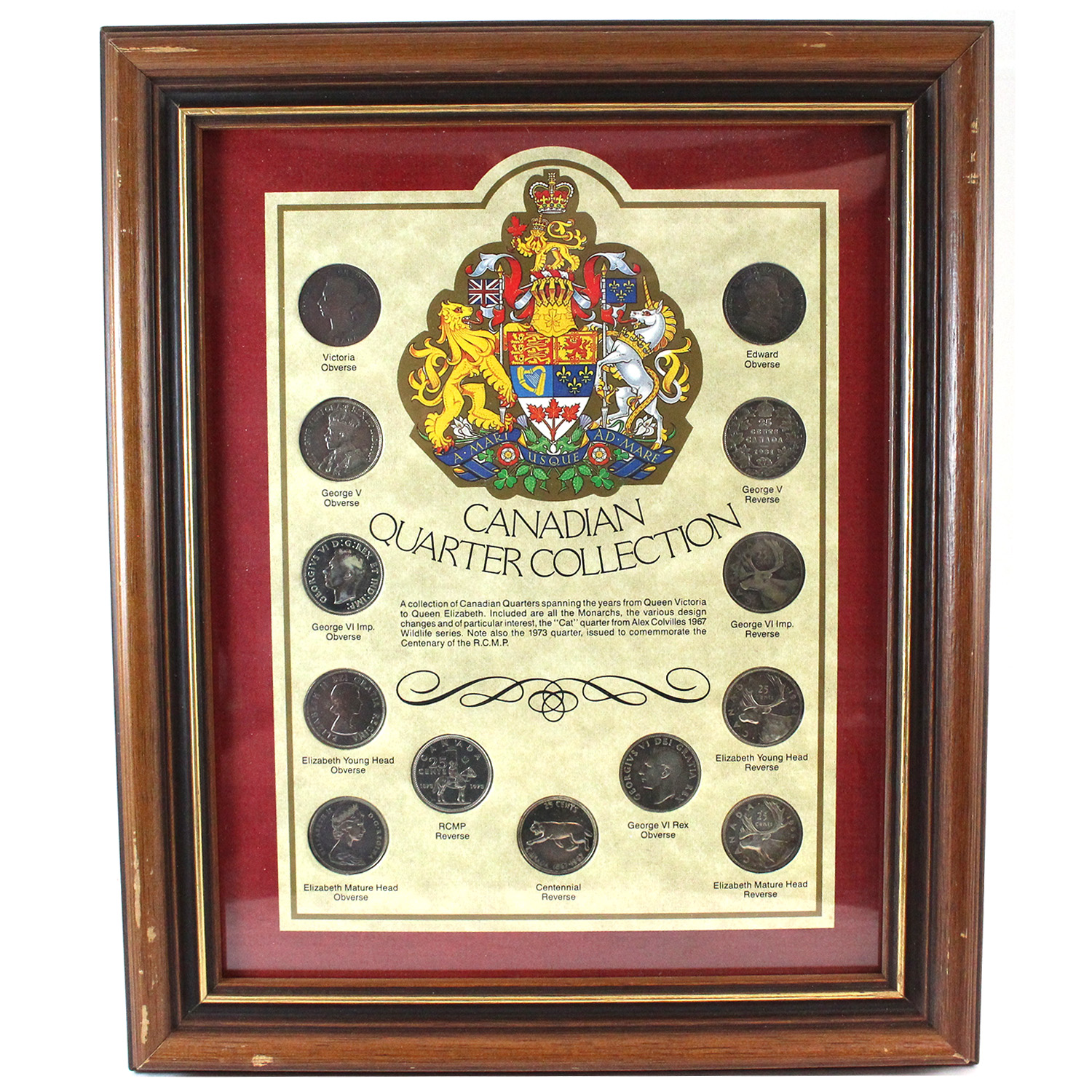 *Queen Victoria to Elizabeth II Canadian Quarter Collection in Wooden ...