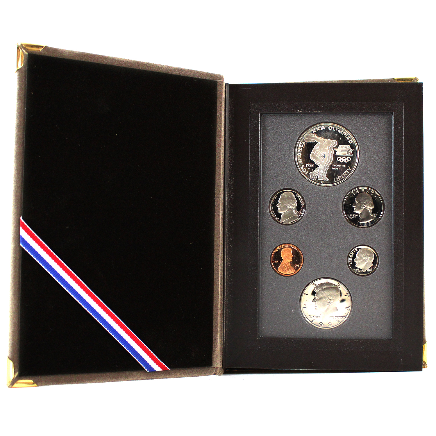 USA 1983 Prestige Proof Set with Los Angeles Olympic Silver Dollar.