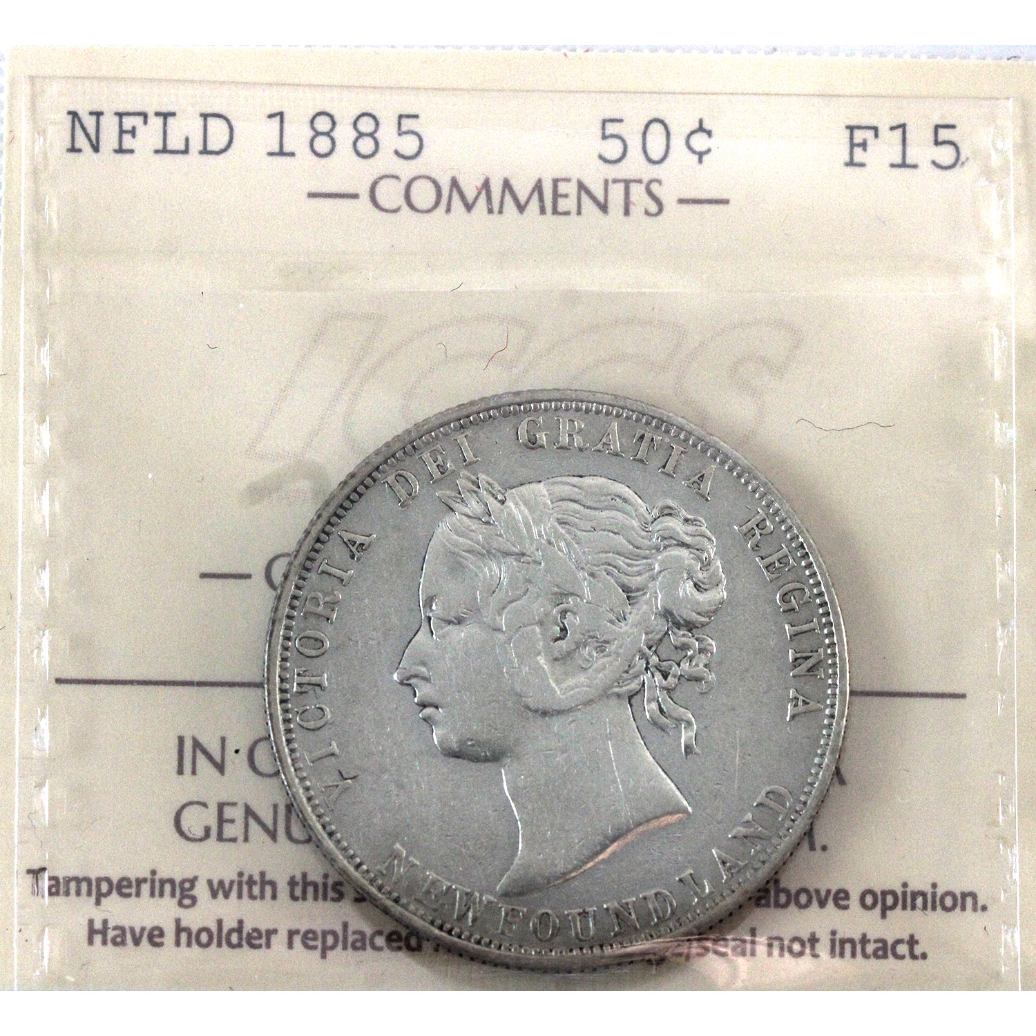 Newfoundland 50-cent 1885 ICCS F15