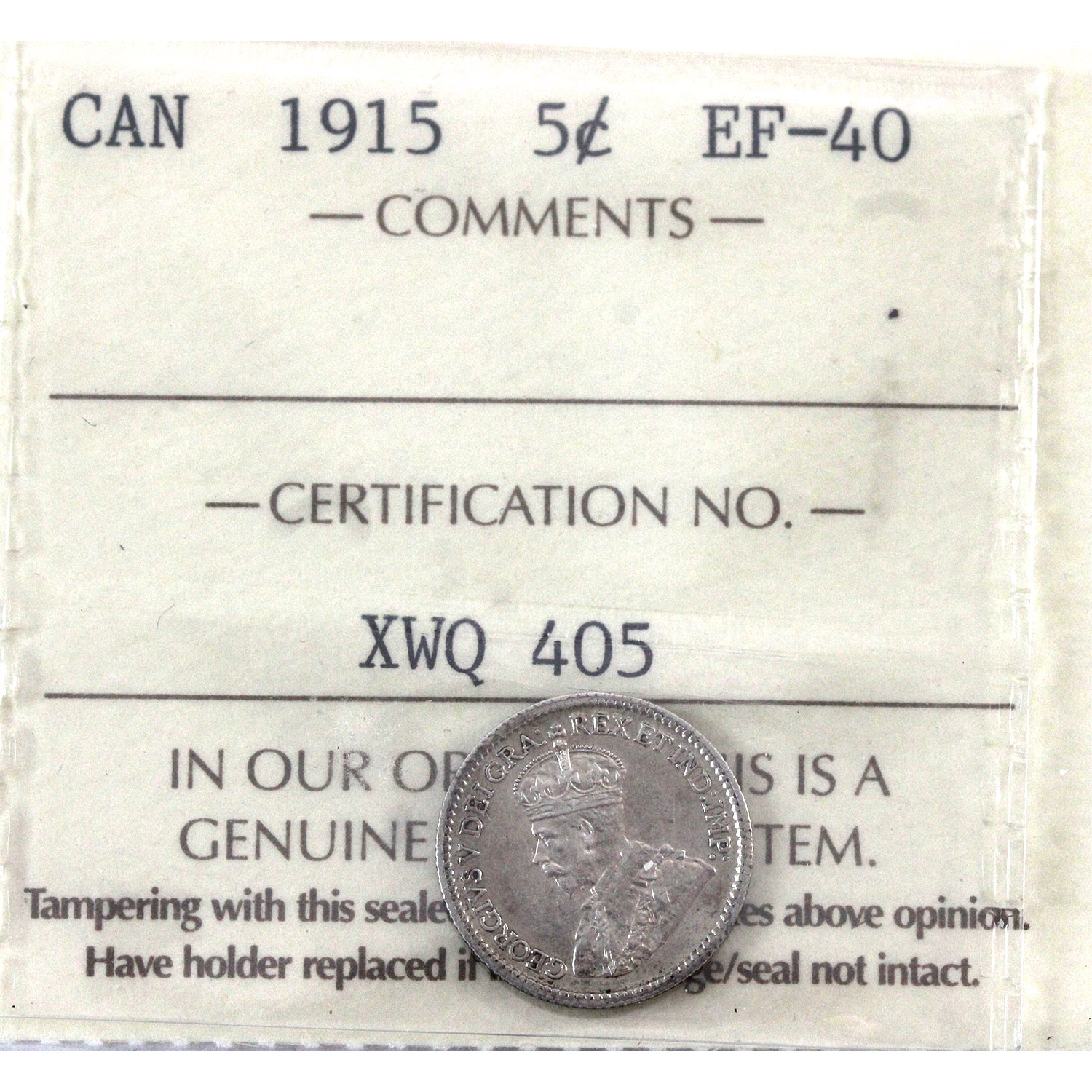 5-cent 1915 ICCS EF40