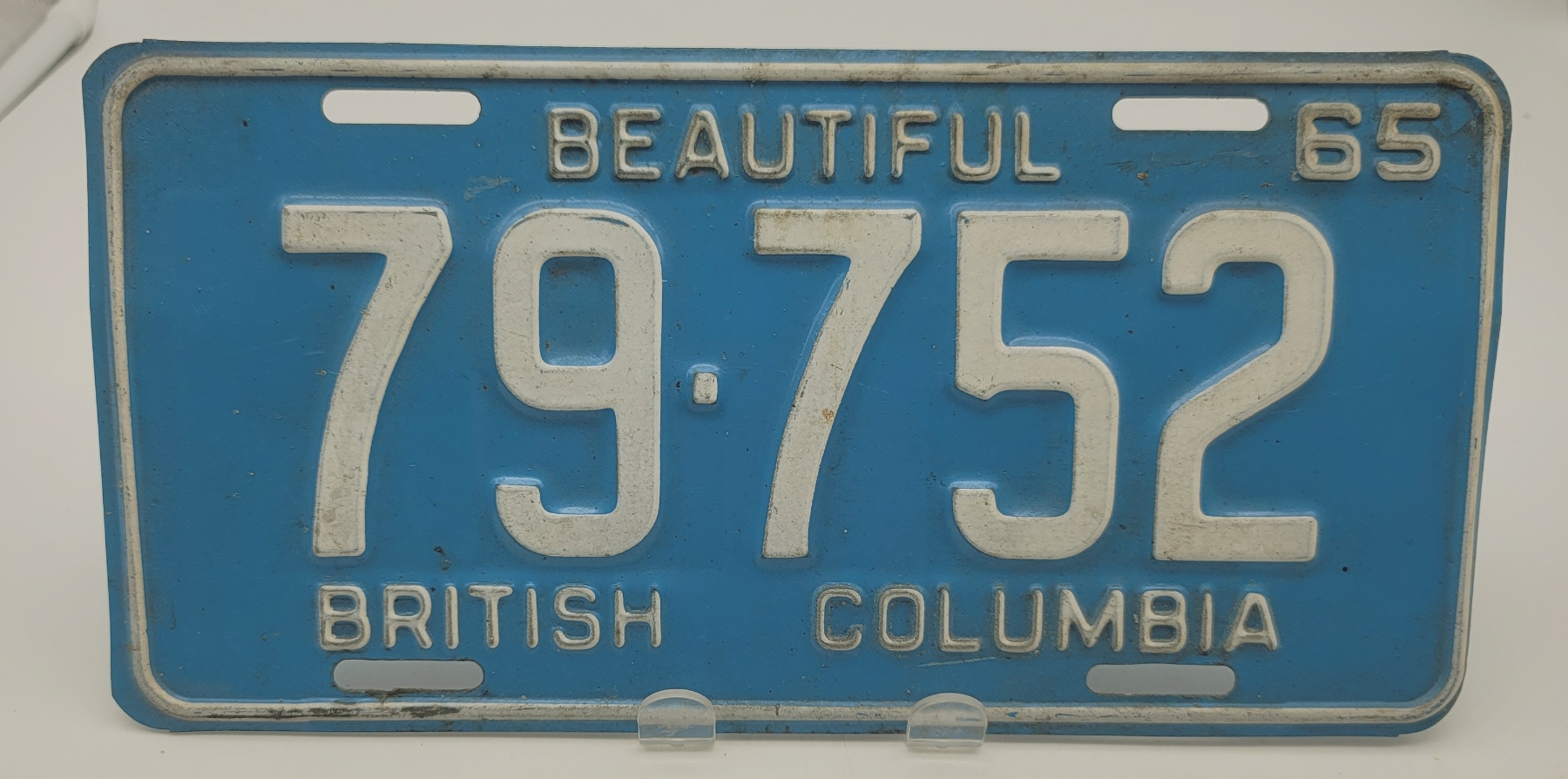 SOLID BLUE BEAUTIFUL BRITISH COLUMBIA LICENSE PLATE