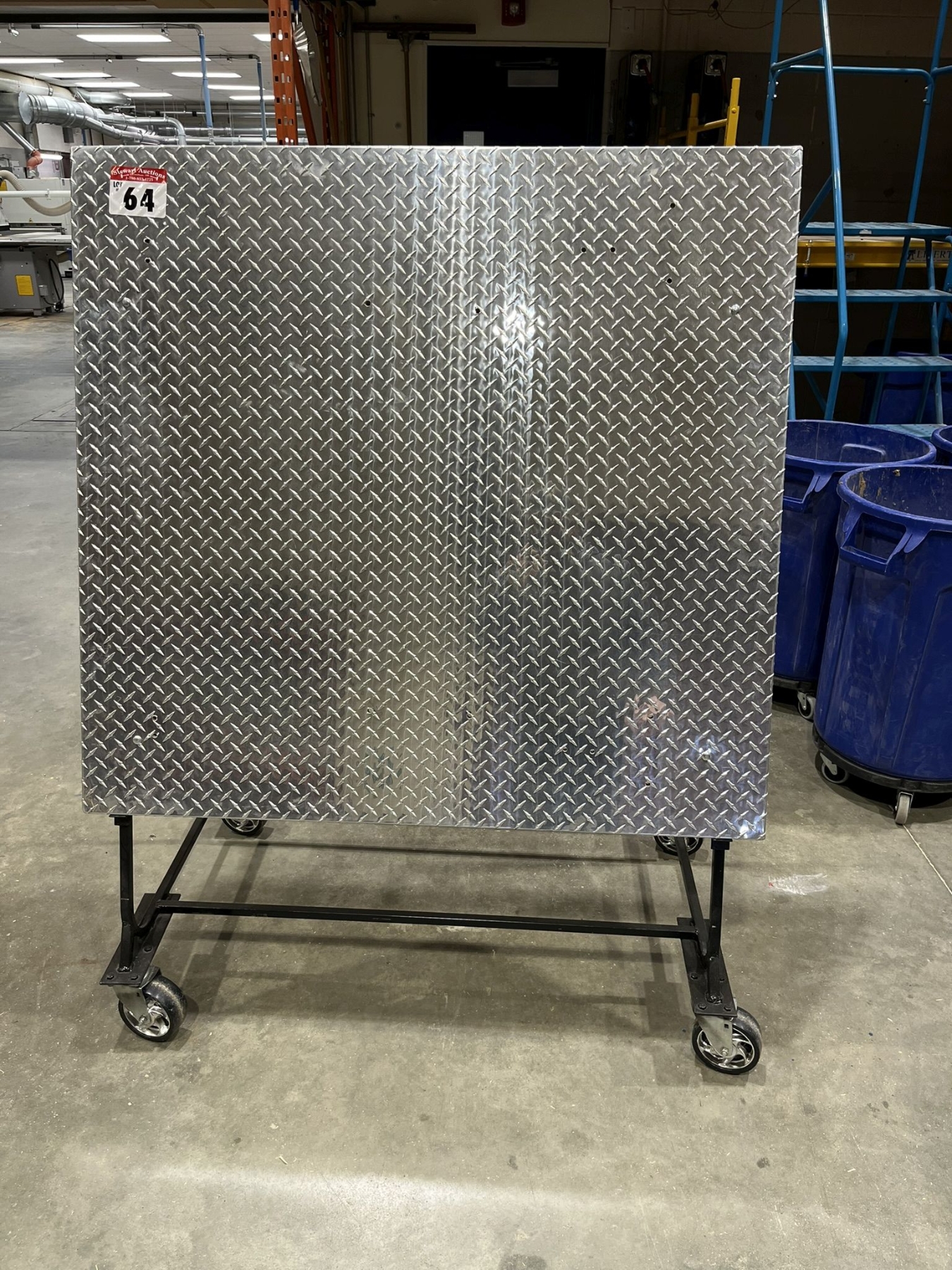 Checker Plate Display Stand on Wheels