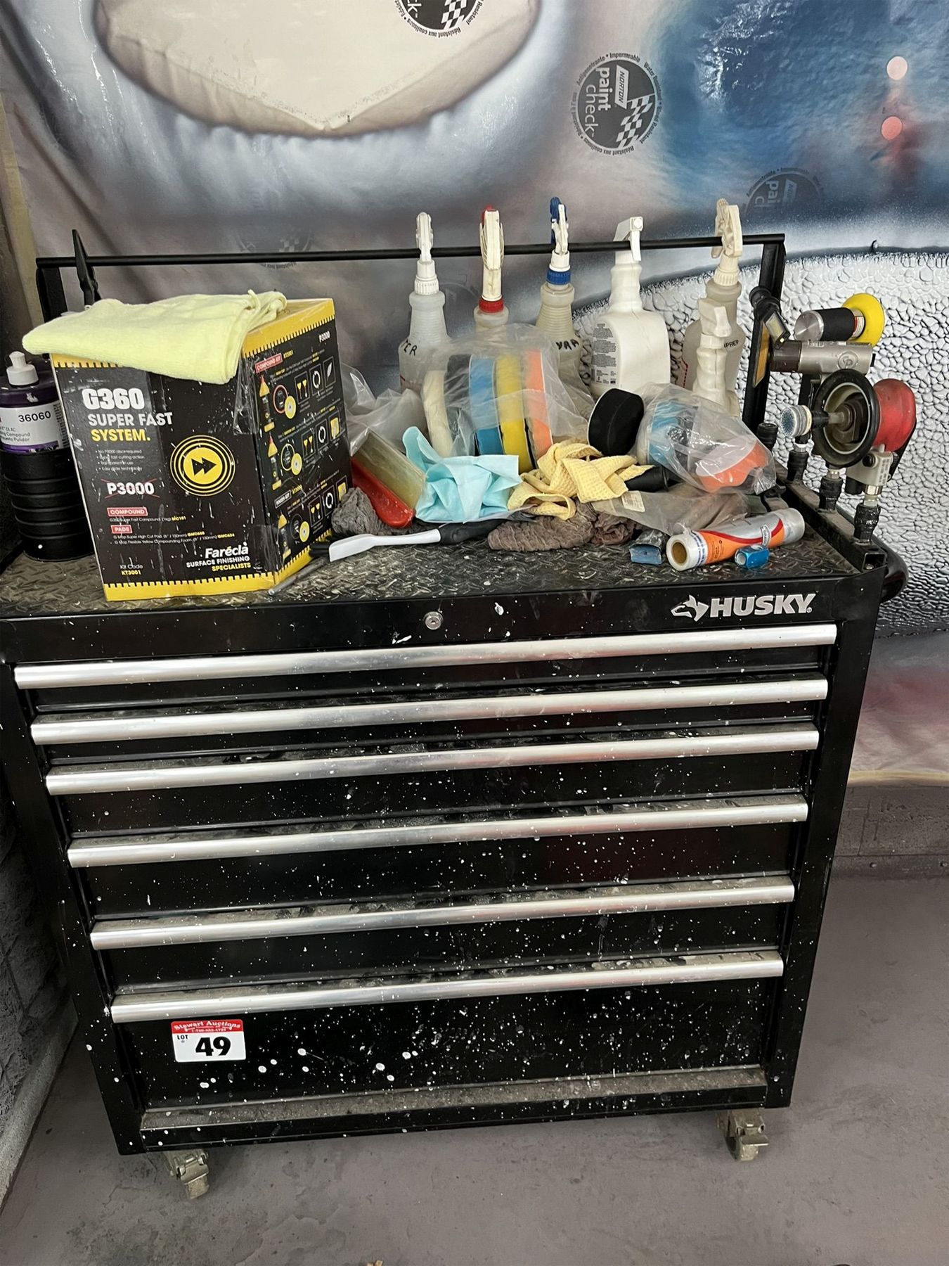 Husky Tool Box, Contents, Paint Book Kit.