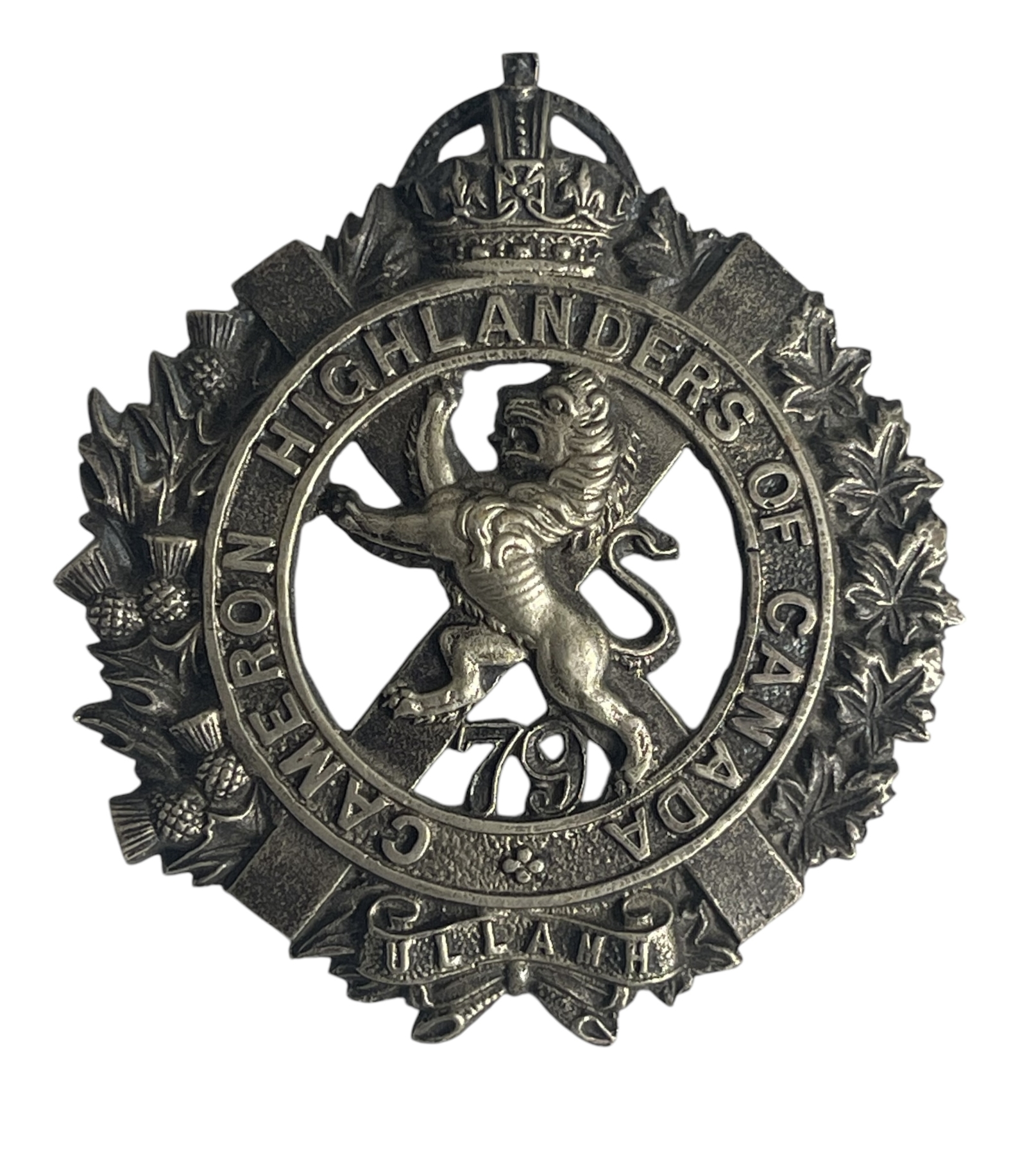 Pre WW1 Canadian 79th Cameron Highlanders Glengarry Cap Badge